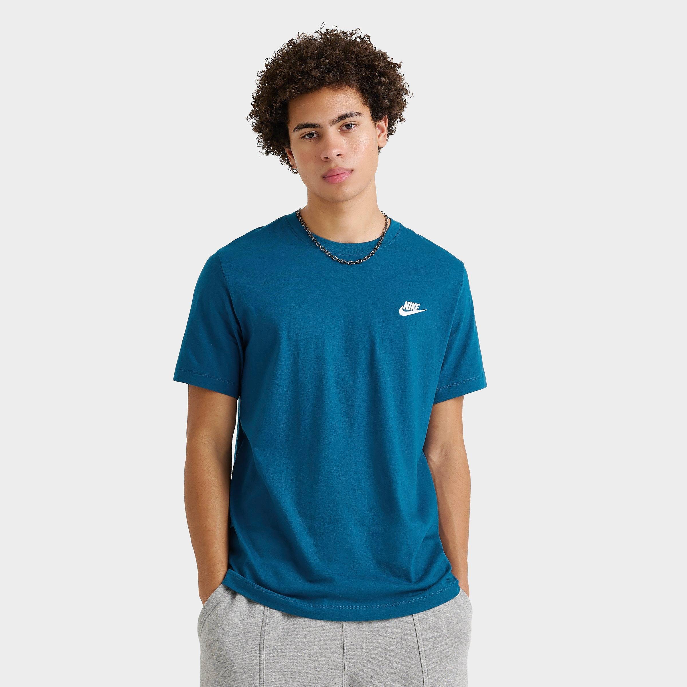 Click here for Nike Mens Sportswear Club T-Shirt in Court Blue/Wh... prices