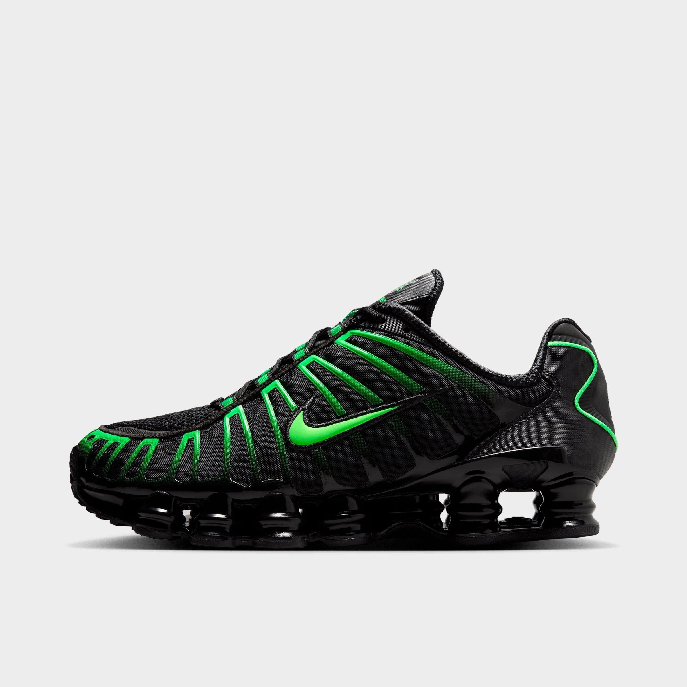Click here for Nike Mens Shox TL Casual Shoes in Black/Green Stri... prices