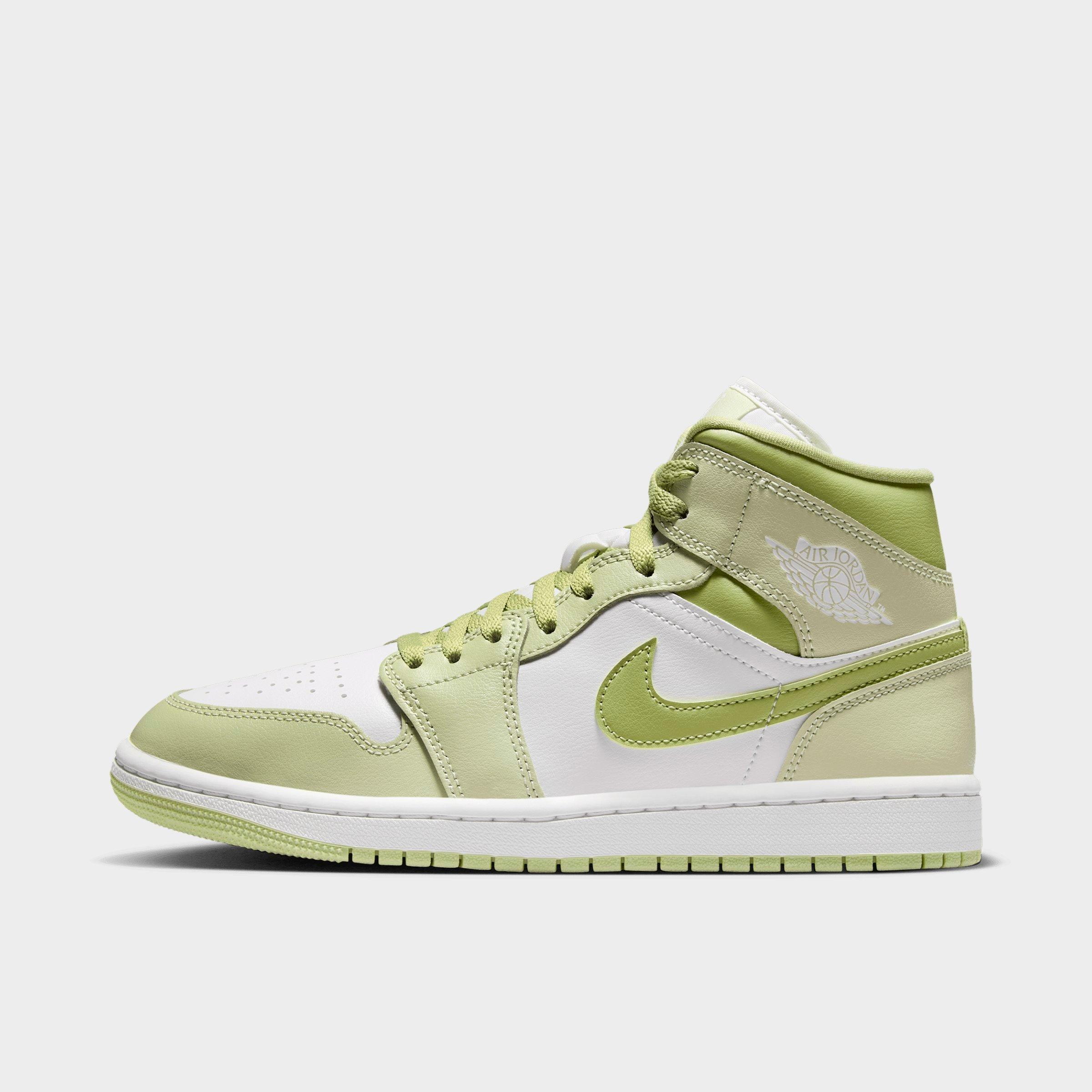 Click here for Jordan Womens Air Retro 1 Mid Casual Shoes in Oliv... prices