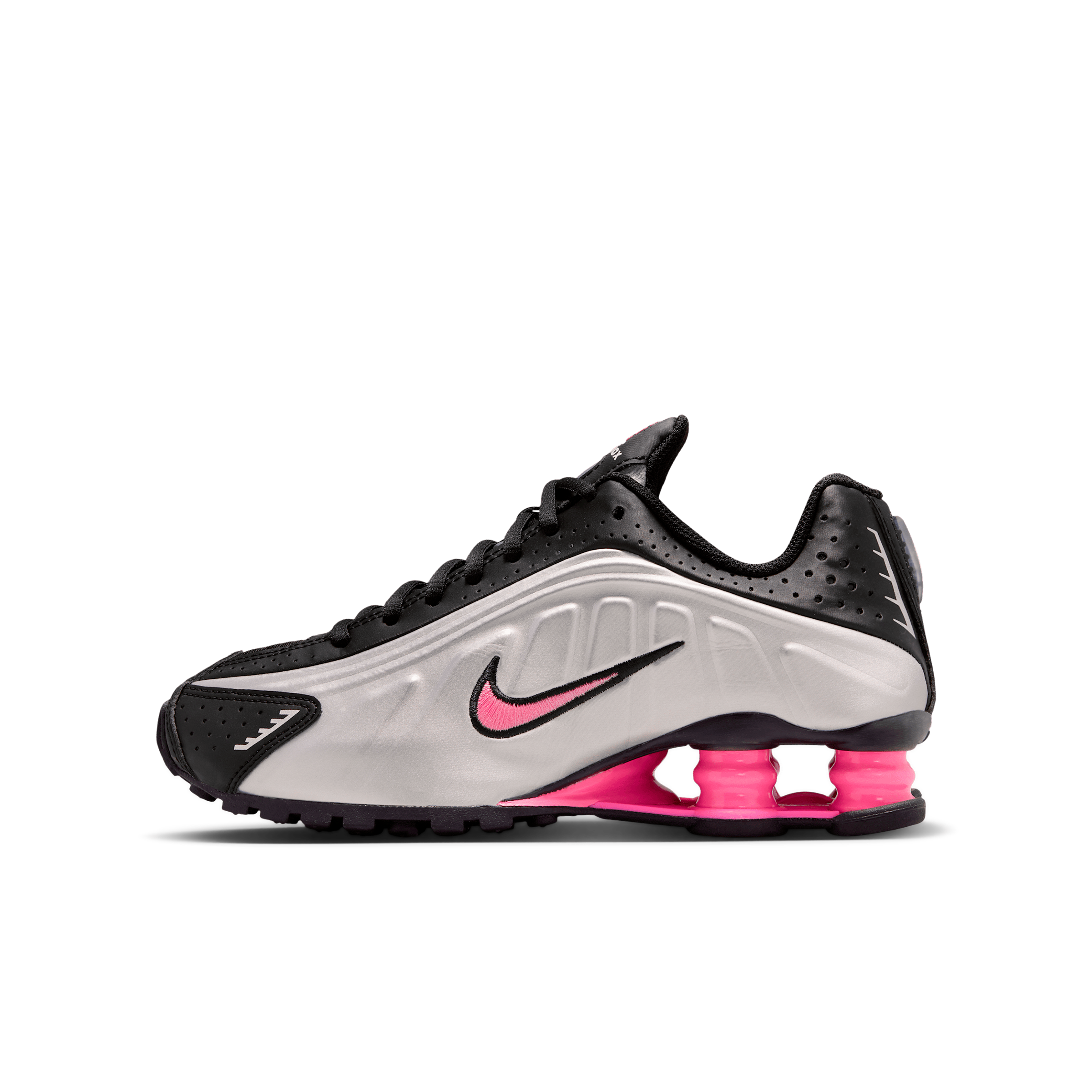 Click here for Nike Big Kids Shox R4 Casual Shoes in Black/Pinksi... prices
