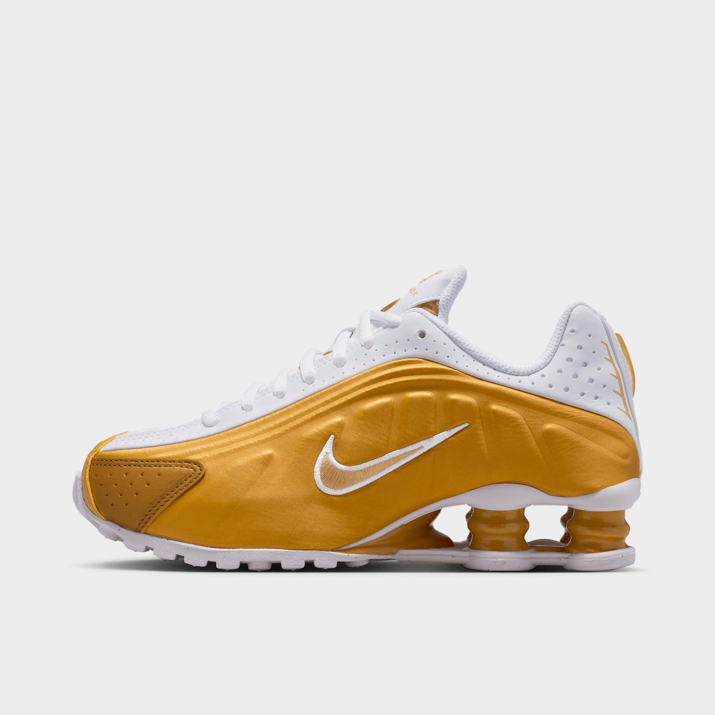 Click here for Nike Big Kids Shox R4 Casual Shoes in Metallic Gol... prices