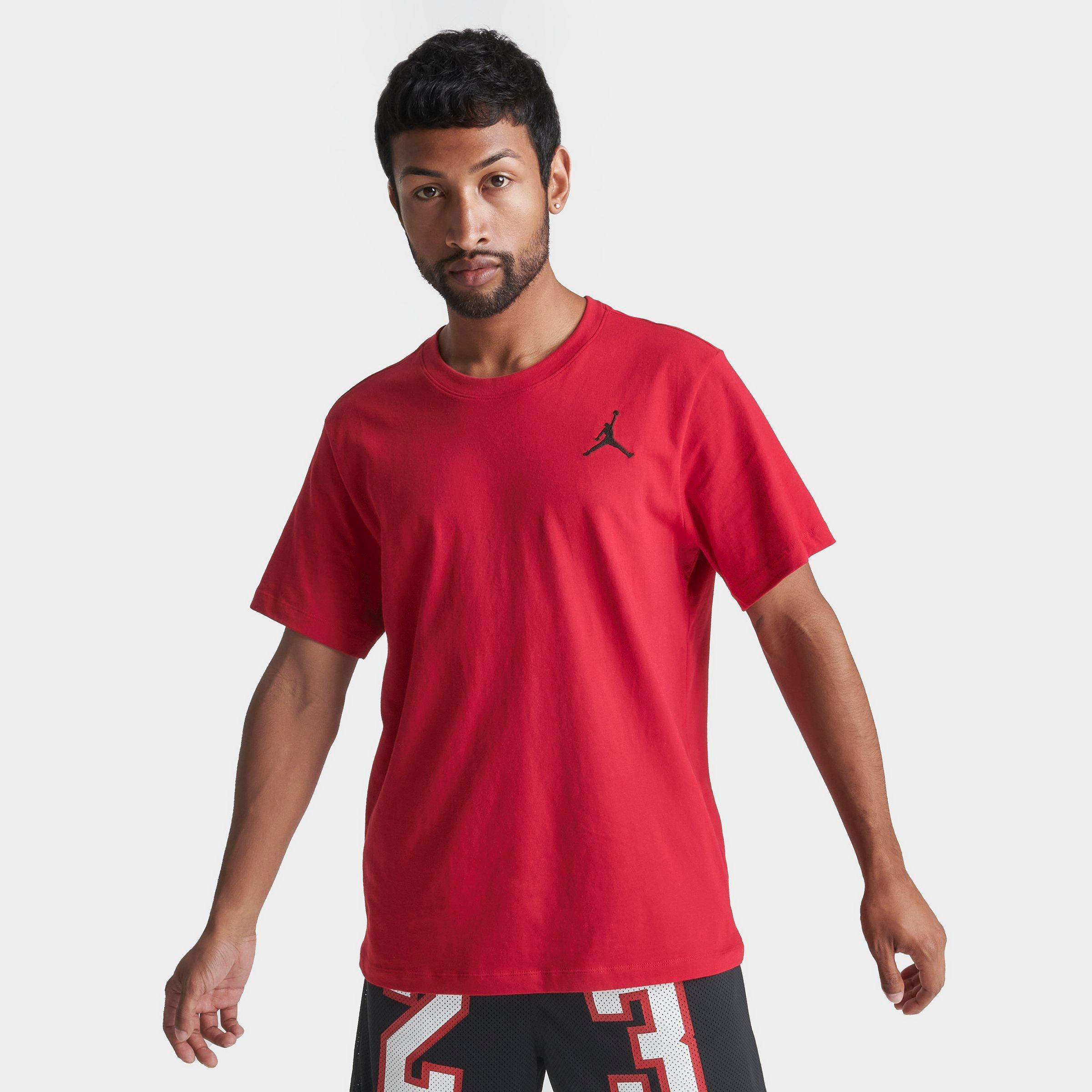 Click here for Jordan Mens Jumpman Embroidered Logo T-Shirt in Gy... prices