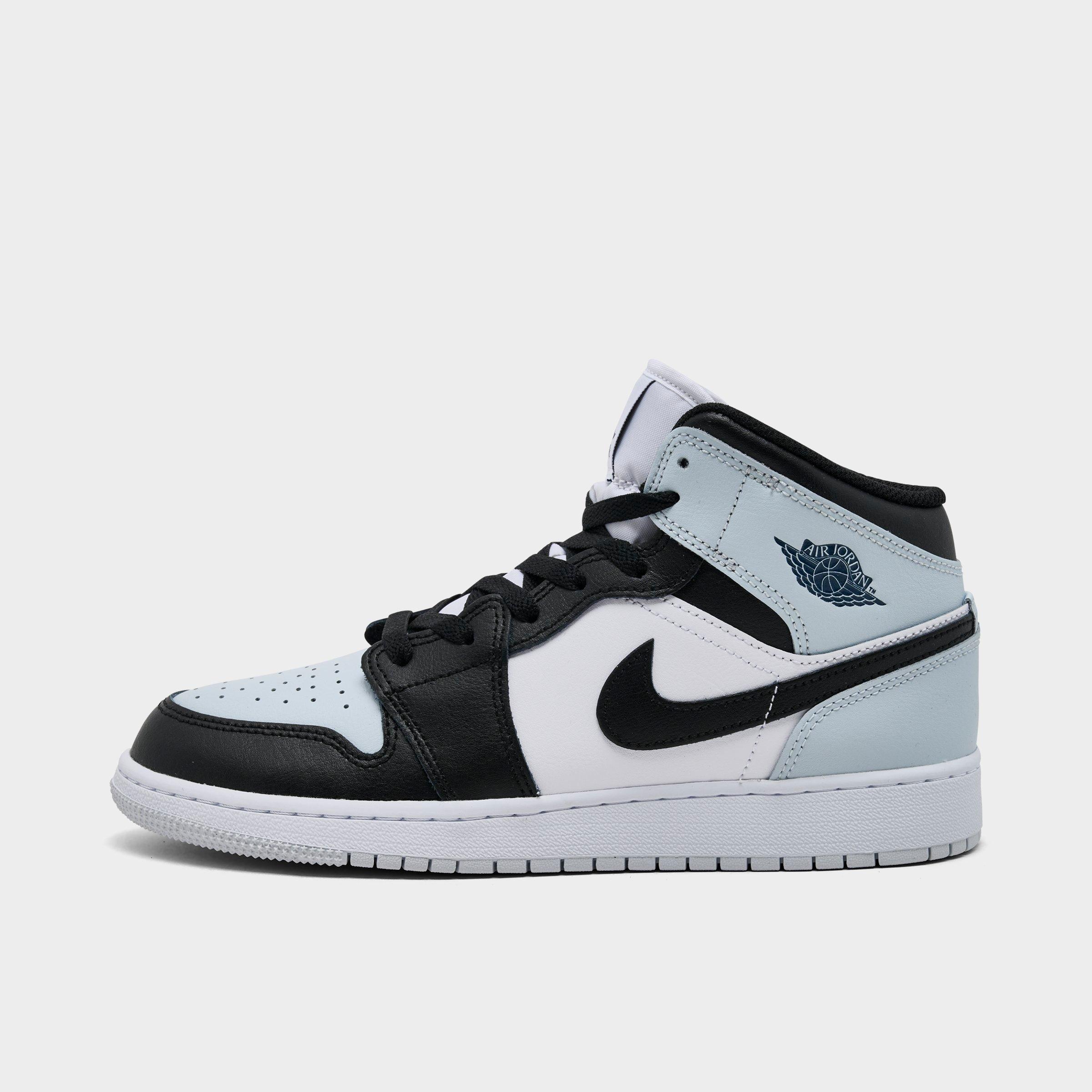 Click here for Jordan Big Kids Air Retro 1 Mid Casual Shoes in Bl... prices