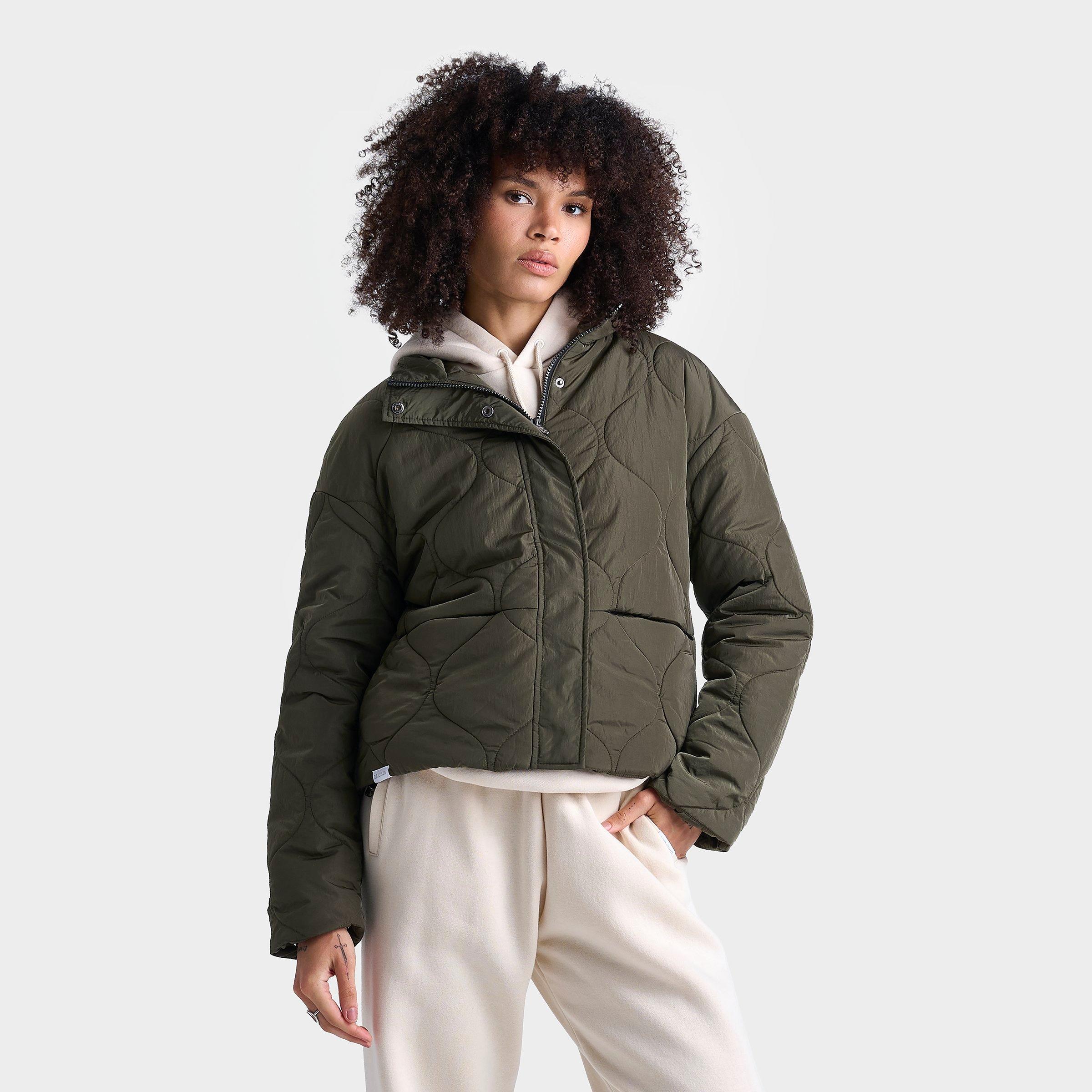 Click here for DAILYSZN Womens Quilted Onion Jacket in Olive Gree... prices