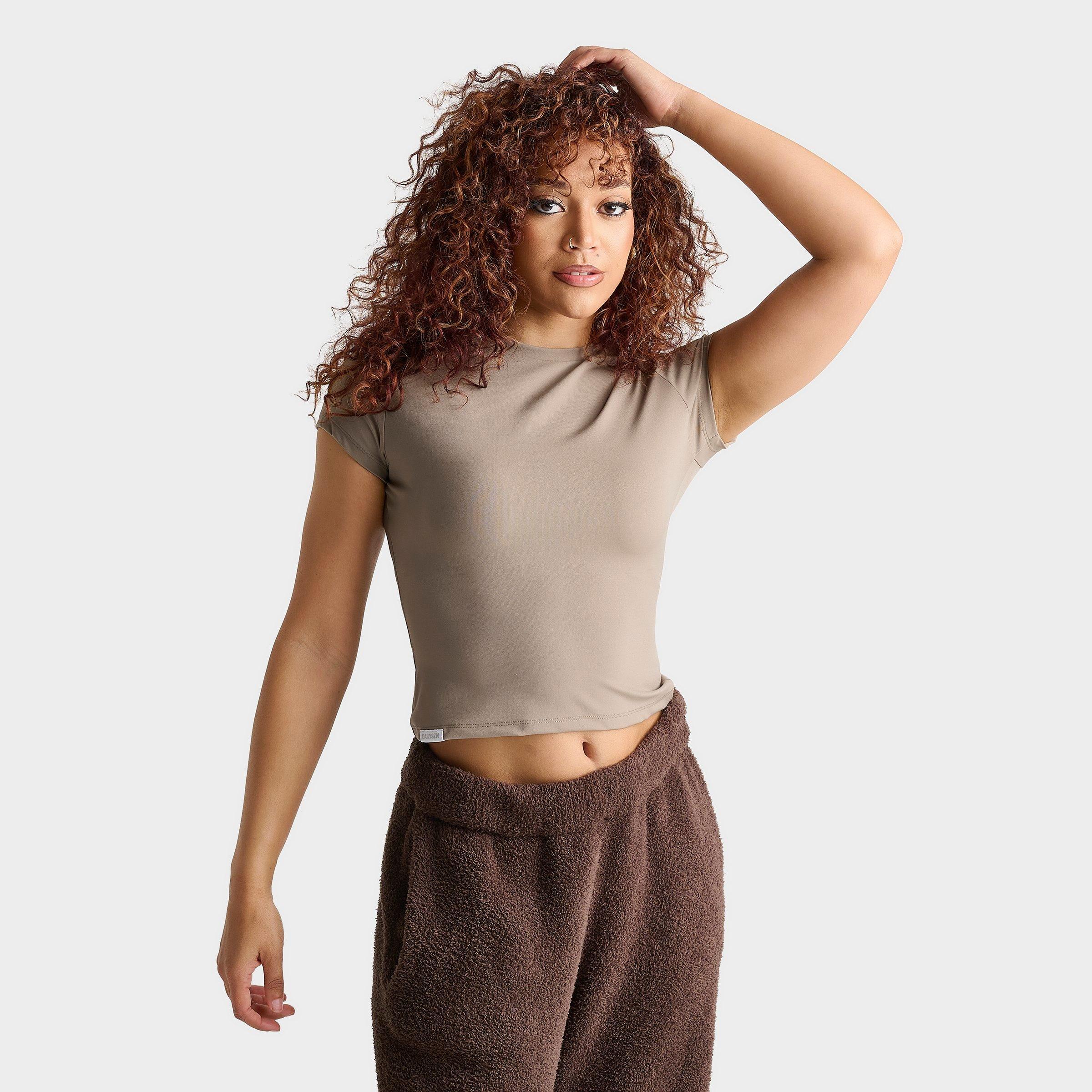 Click here for DAILYSZN Womens Active T-Shirt in Mushroom Taupe S... prices
