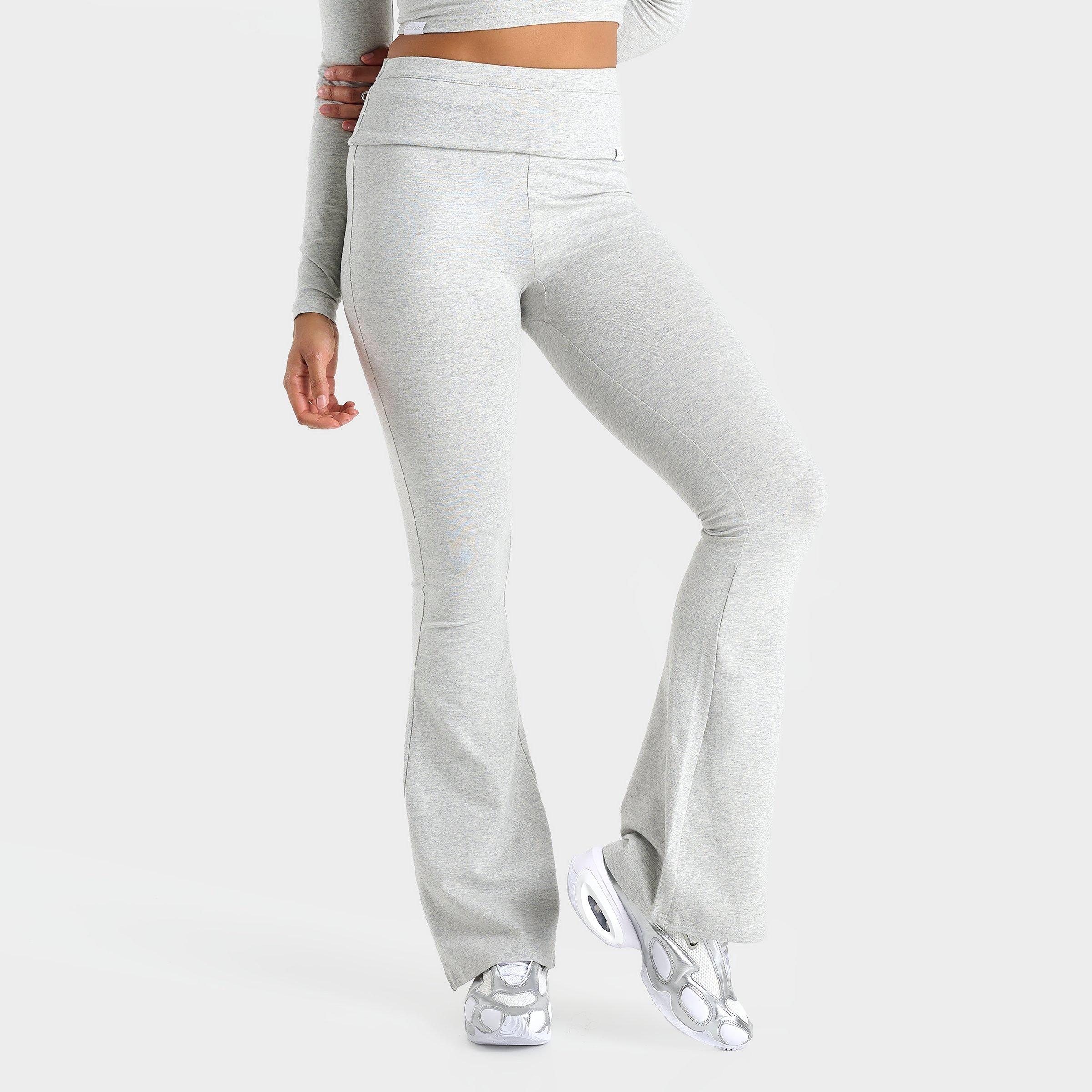 Click here for DAILYSZN Womens Foldover Flare Leggings in Light G... prices