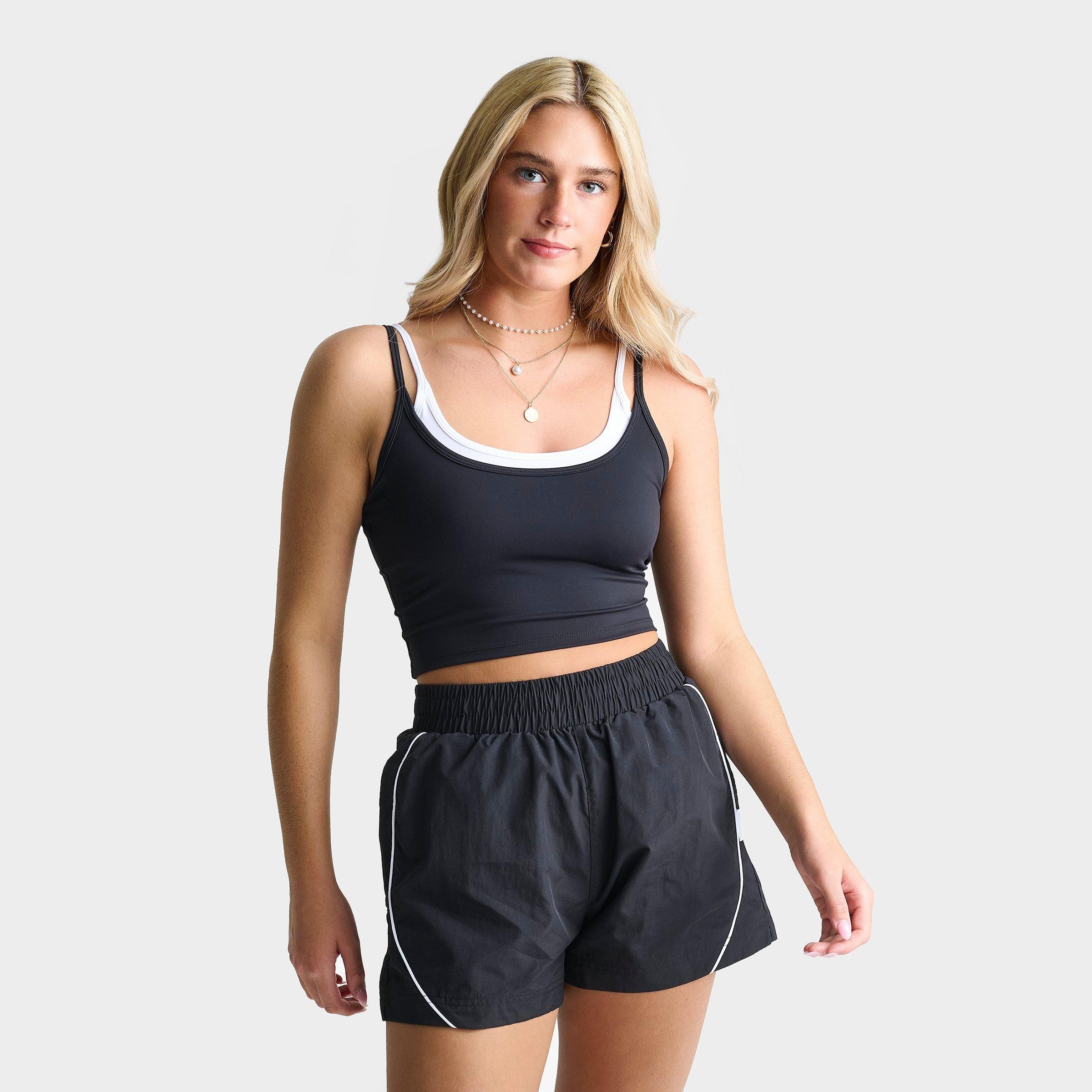 Click here for DAILYSZN Womens All Day Double Tank Top in Black/W... prices