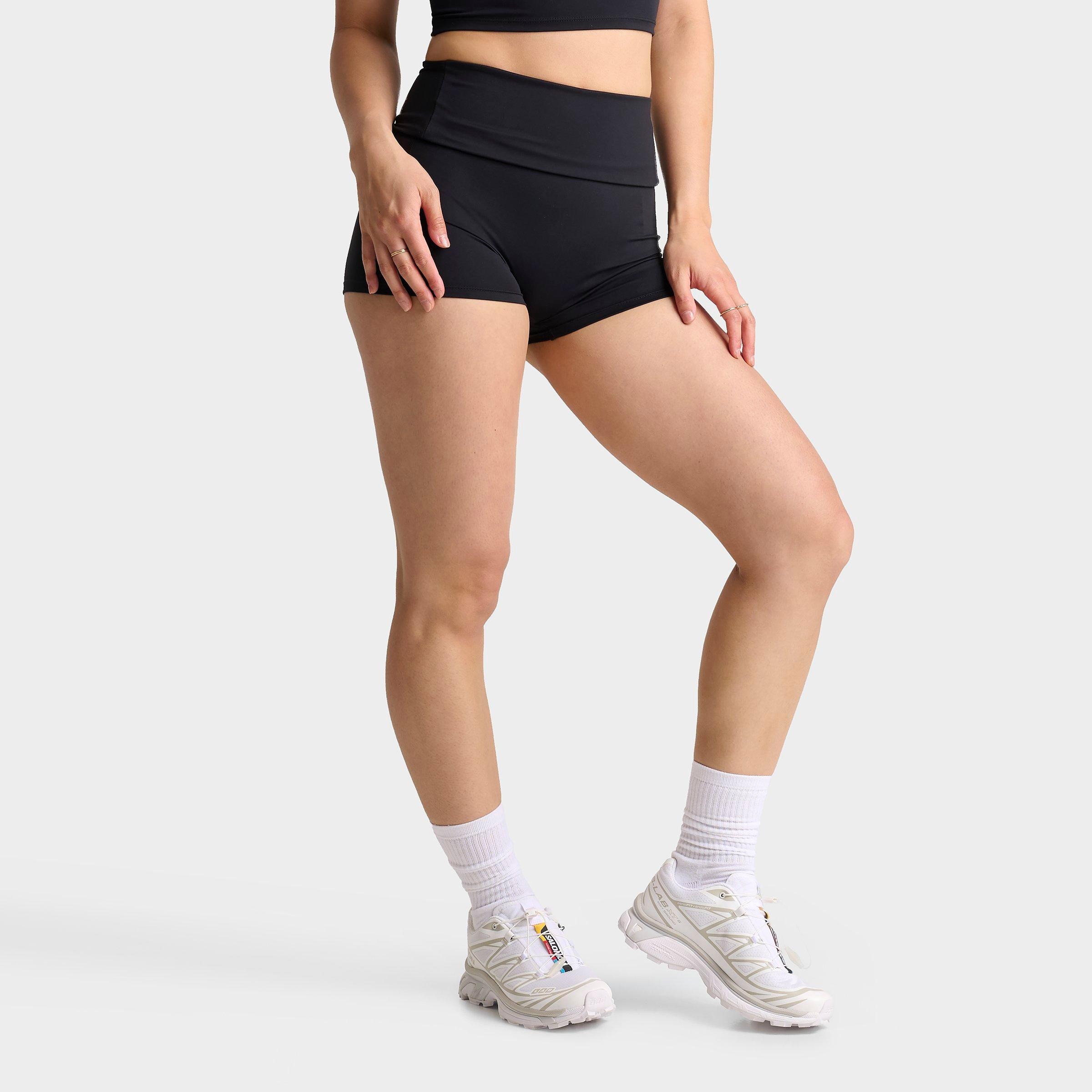 Click here for DAILYSZN Womens Rollable Waist Active Shorts in Bl... prices