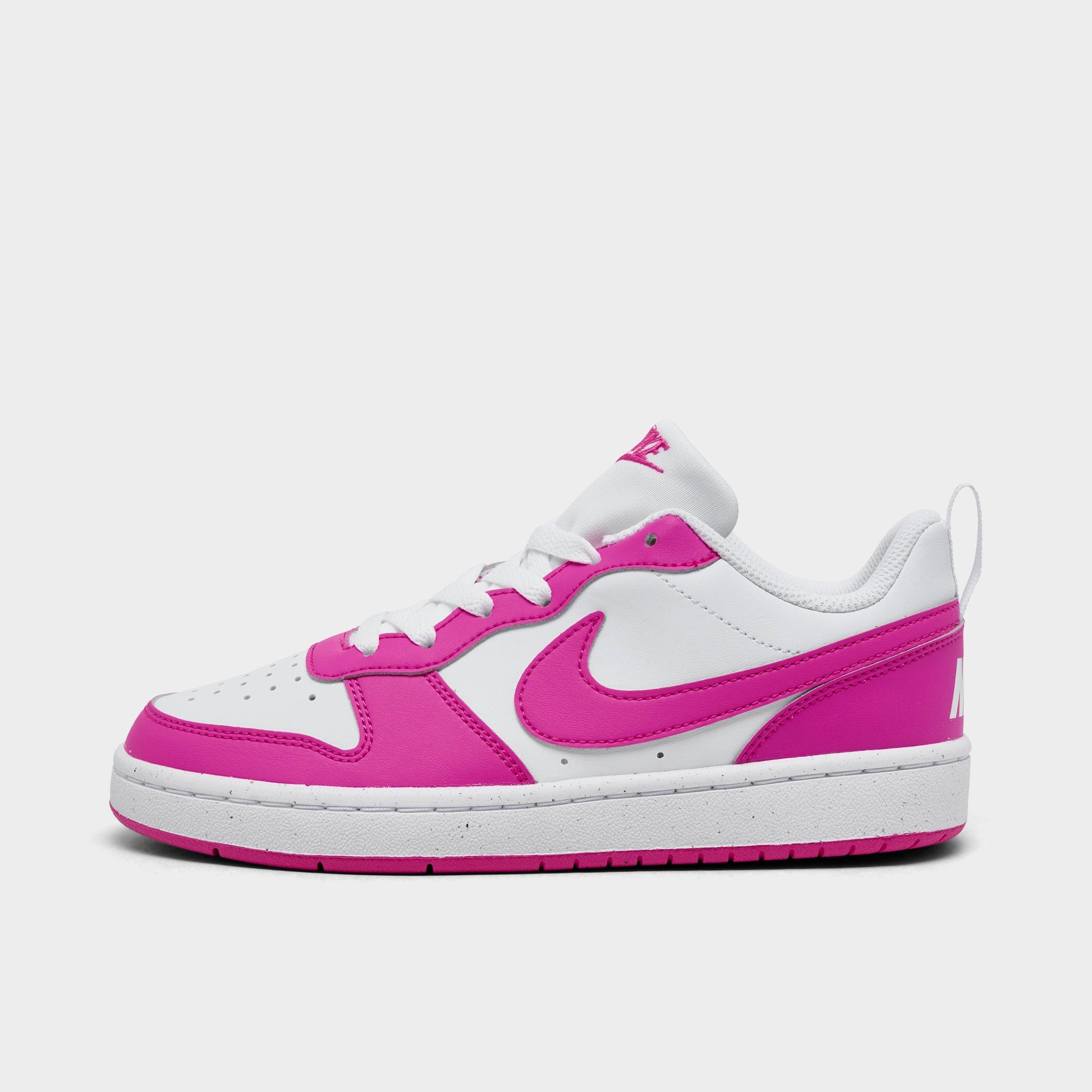 Nike Big Girls Court Borough Low Recraft Casual Sneakers from Finish Line - White  Fuchsia