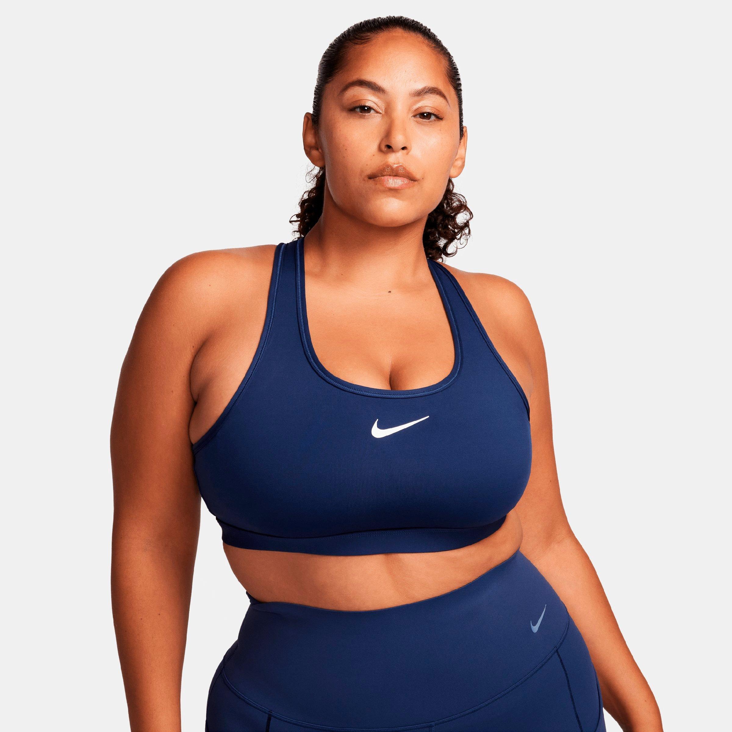 Click here for Nike Womens Swoosh Padded Sports Bra - Midnight Na... prices
