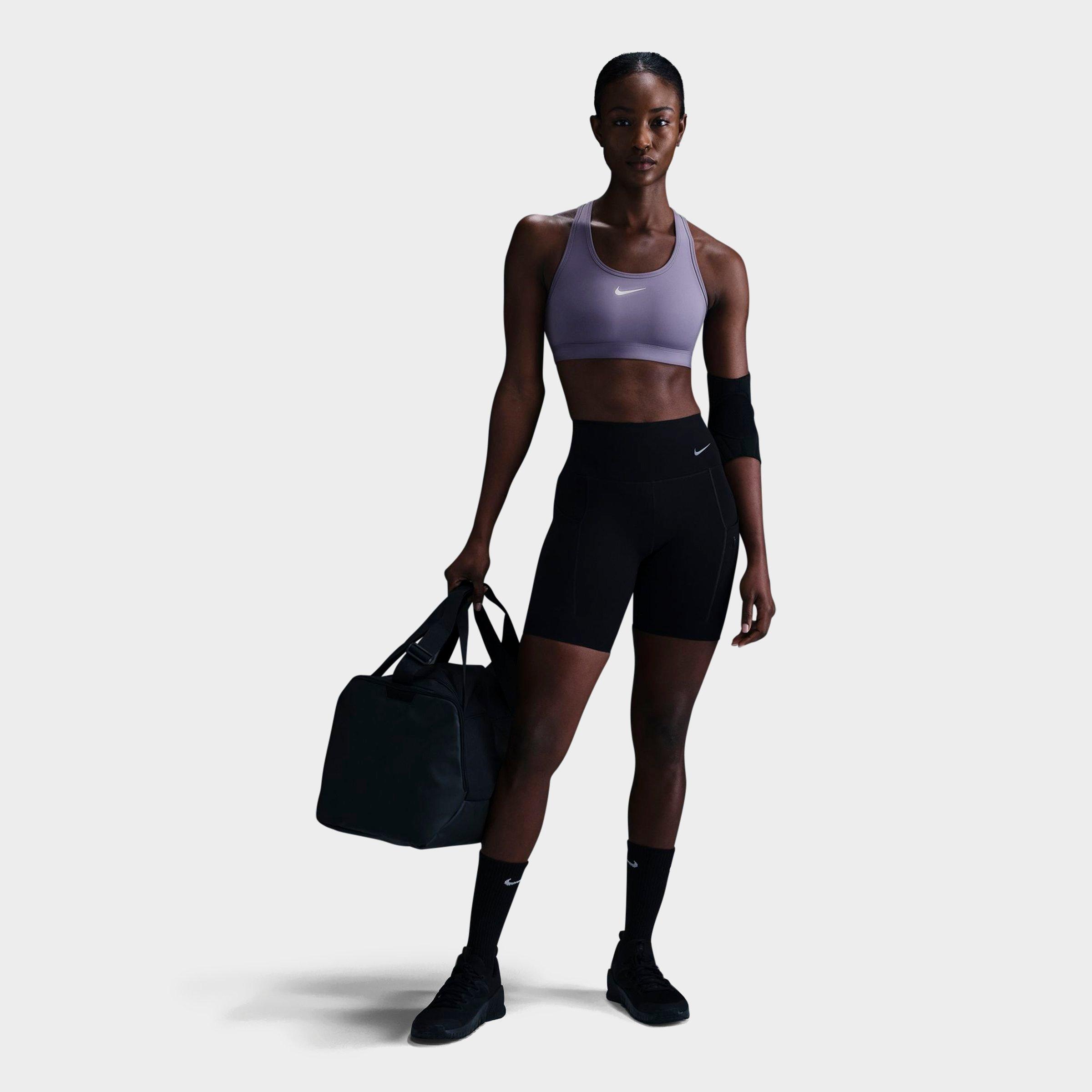 Click here for Nike Womens Swoosh Medium Support Sports Bra in Du... prices