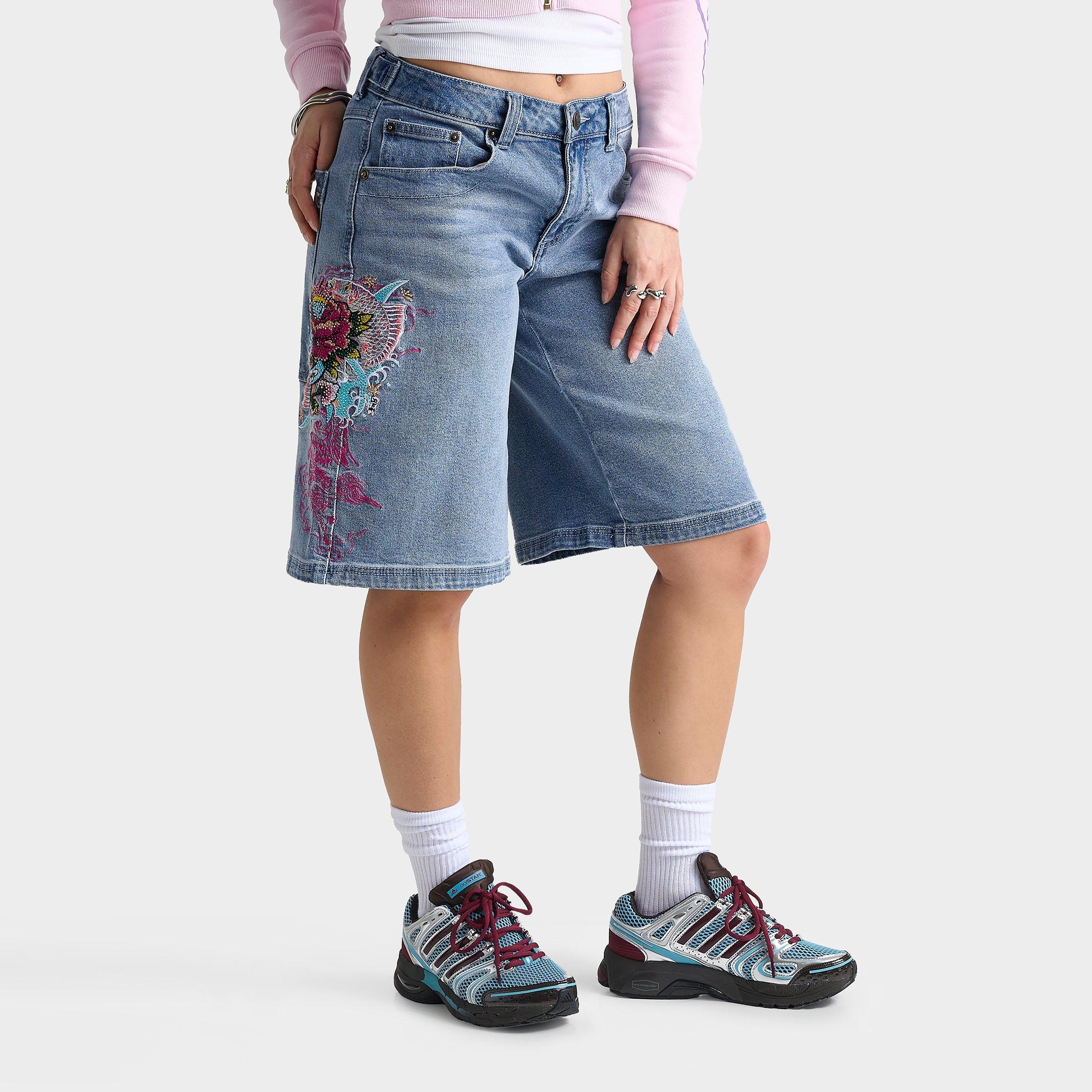 Click here for Ed Hardy Womens Love Kills Slowly Denim Jorts in L... prices