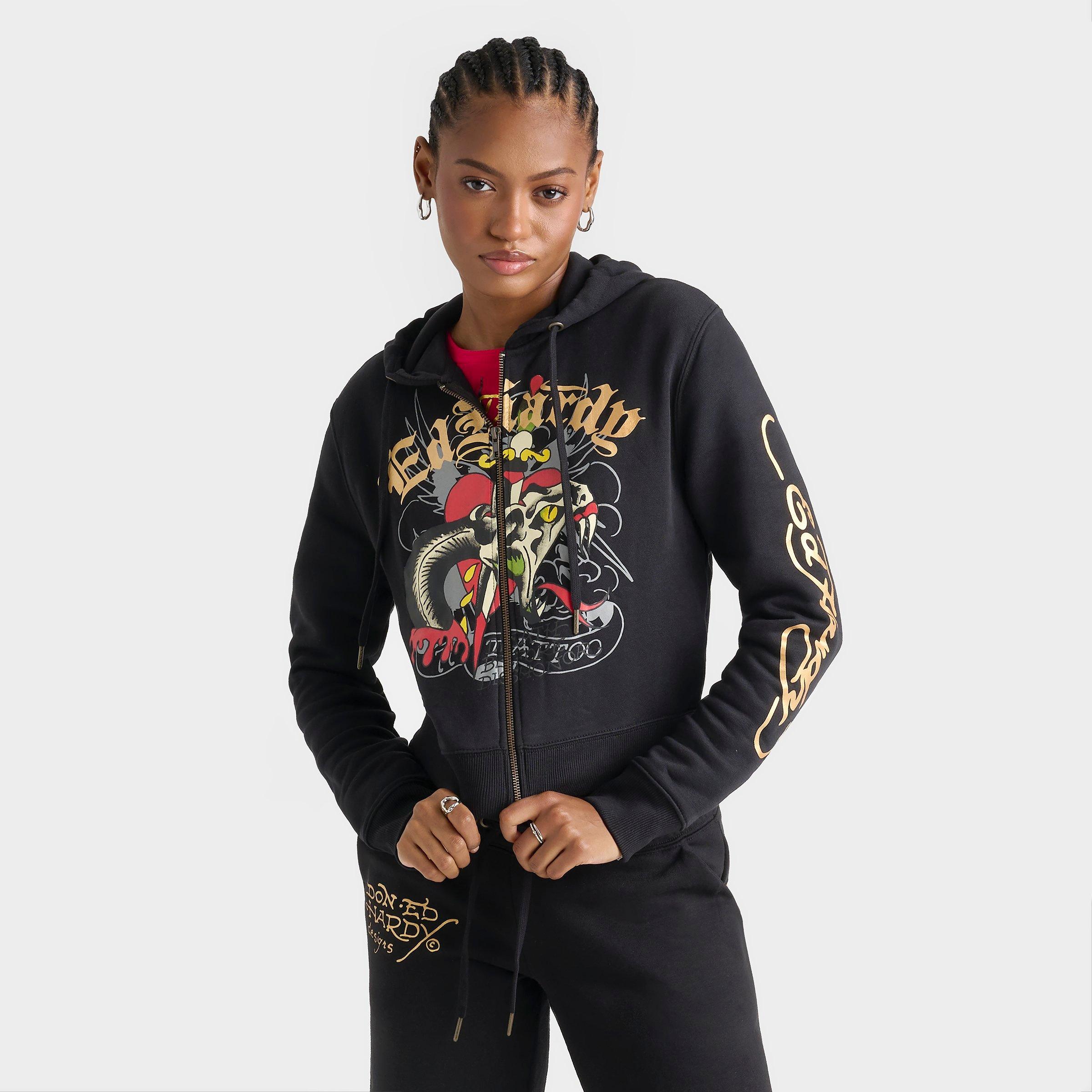 Click here for Ed Hardy Womens Heart Snake Fleece Full-Zip Hoodie... prices
