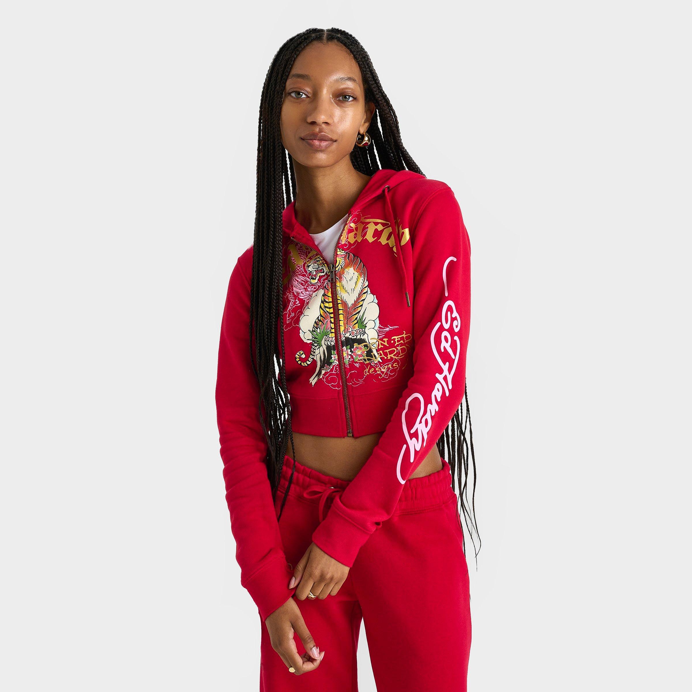 Click here for Ed Hardy Womens Mountain Tiger Fleece Full-Zip Hoo... prices