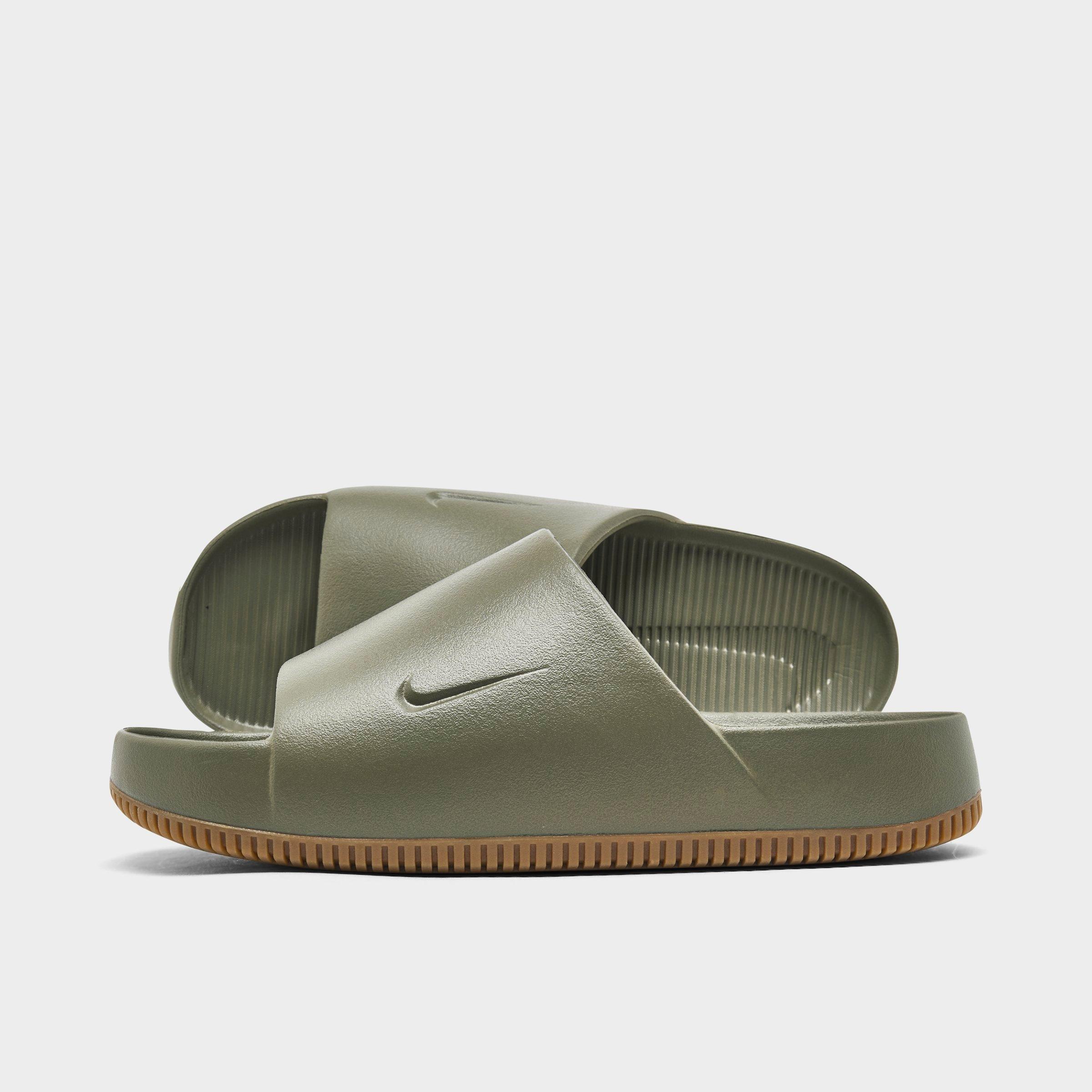 Click here for Nike Mens Calm Slide Sandals in Medium Olive/Gum M... prices