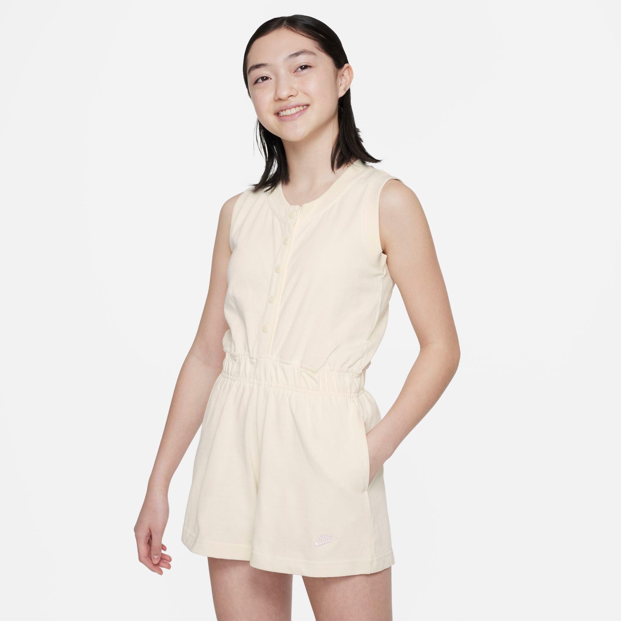 Click here for Nike Girls Big Kids Sportswear Romper in Coconut M... prices