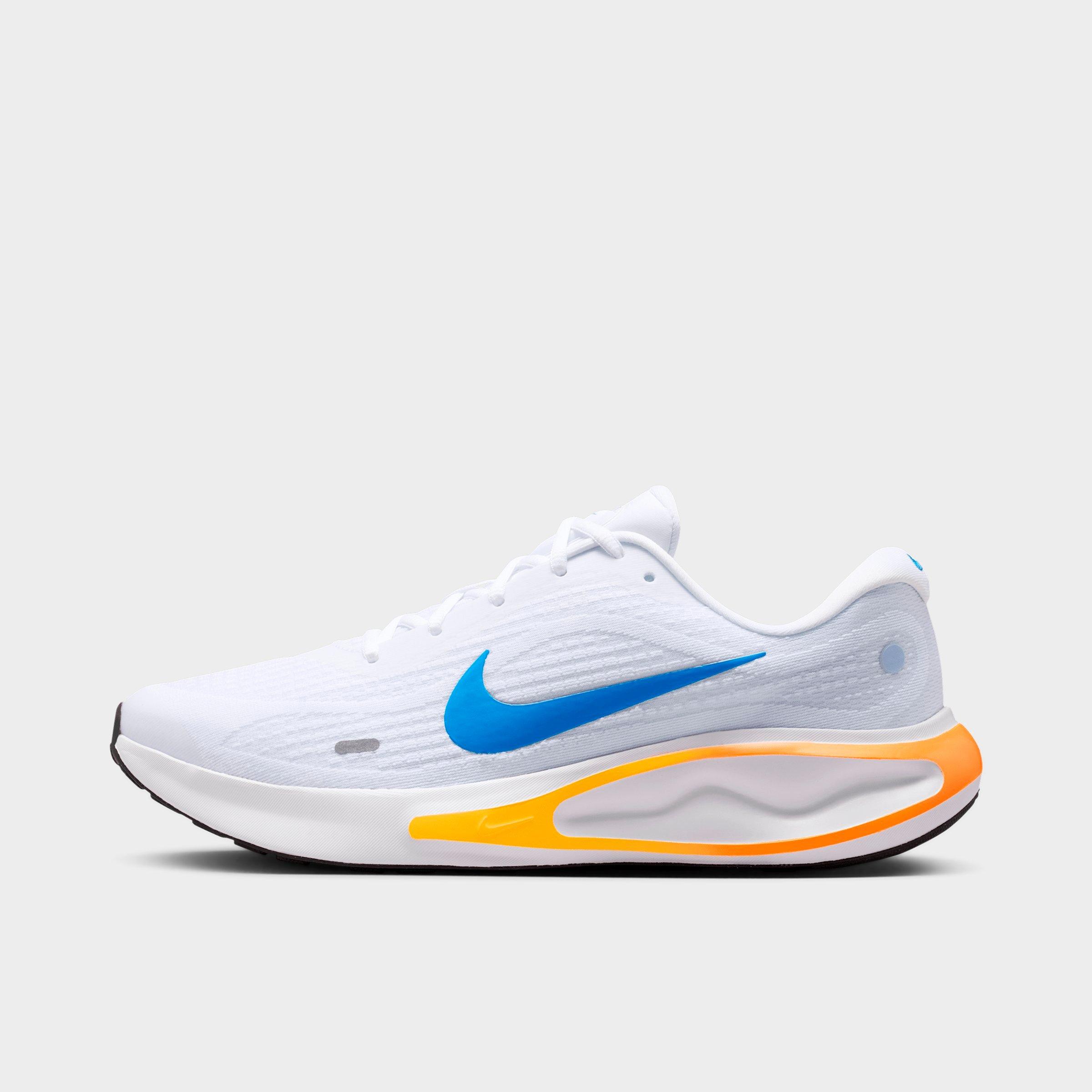 Click here for Nike Mens Journey Run Running Shoes in White/Total... prices
