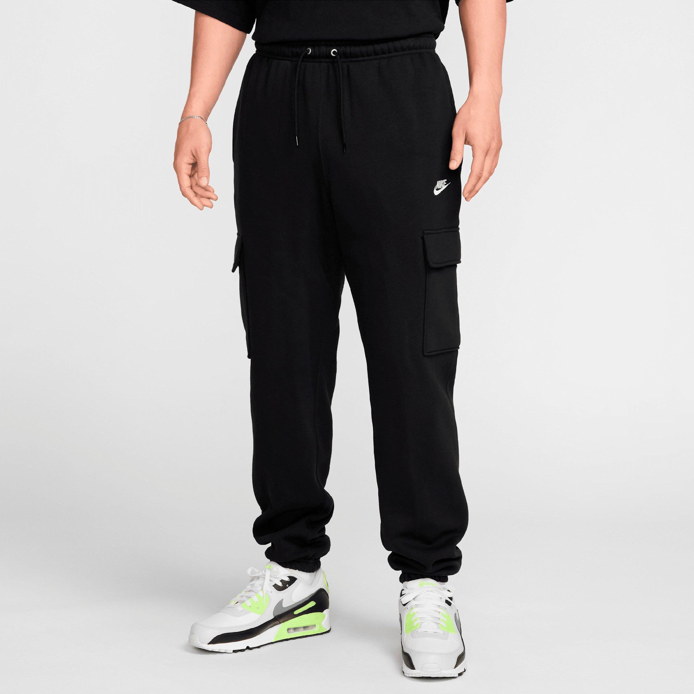 Click here for Nike Mens Club Fleece Cargo Jogger Pants in Black/... prices