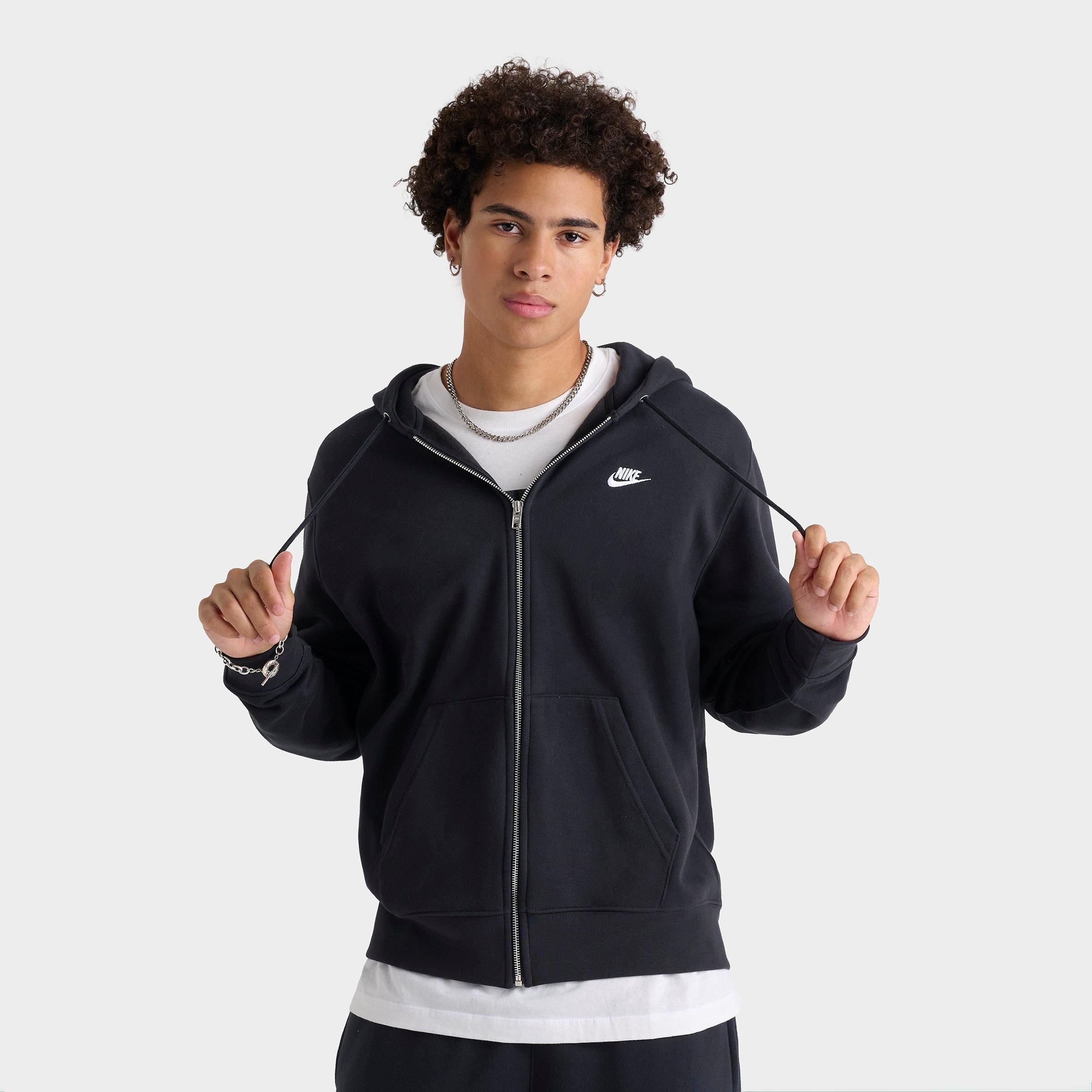 Click here for Nike Mens Full-Zip Fleece Hoodie - Black/White prices
