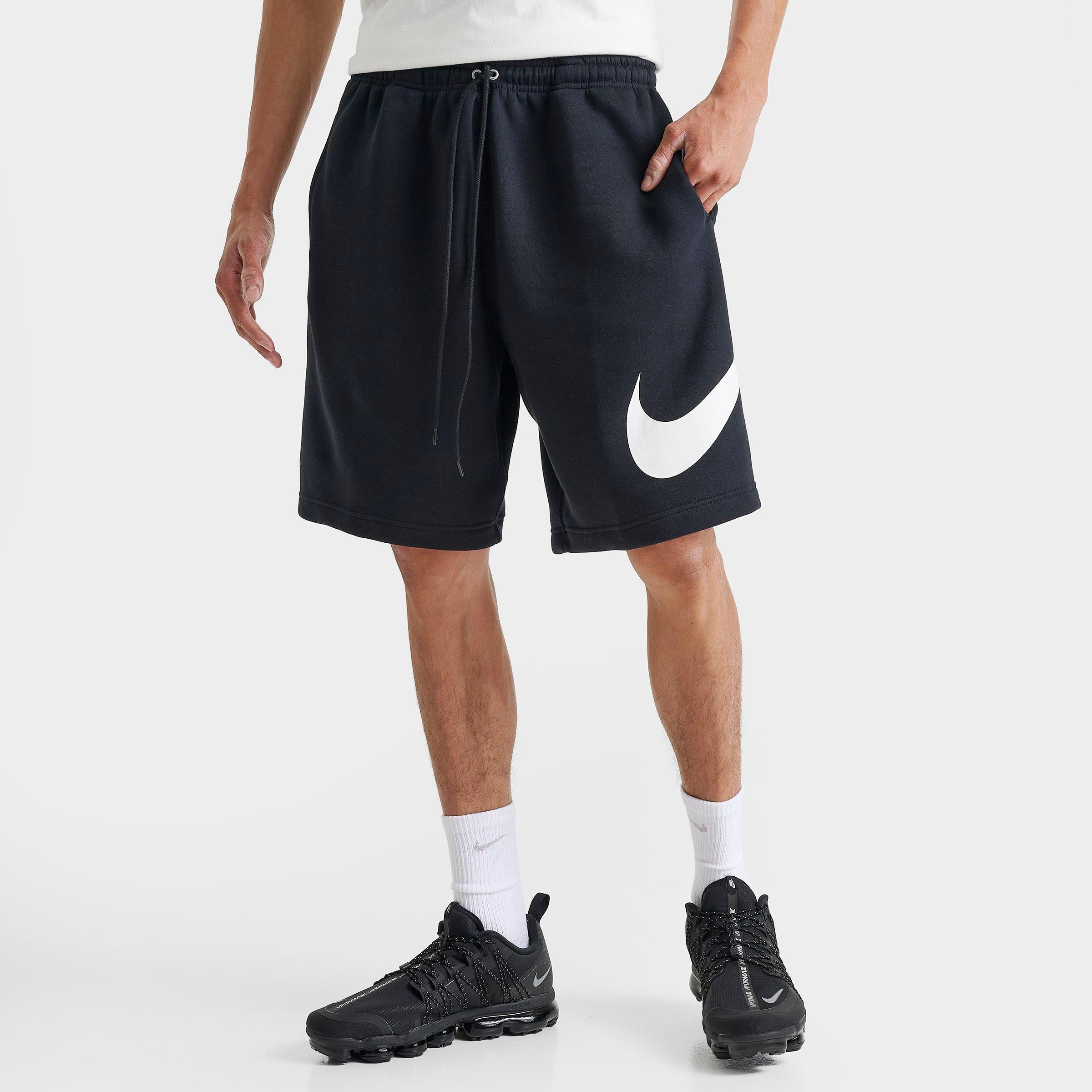 Click here for Nike Mens Club Fleece Swoosh Graphic Shorts in Bla... prices