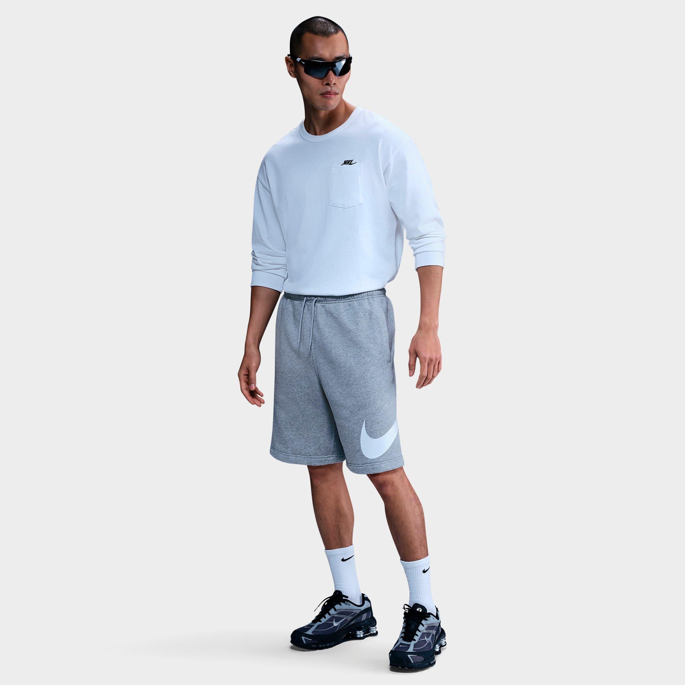 Click here for Nike Mens Club Fleece Swoosh Graphic Shorts in Dar... prices