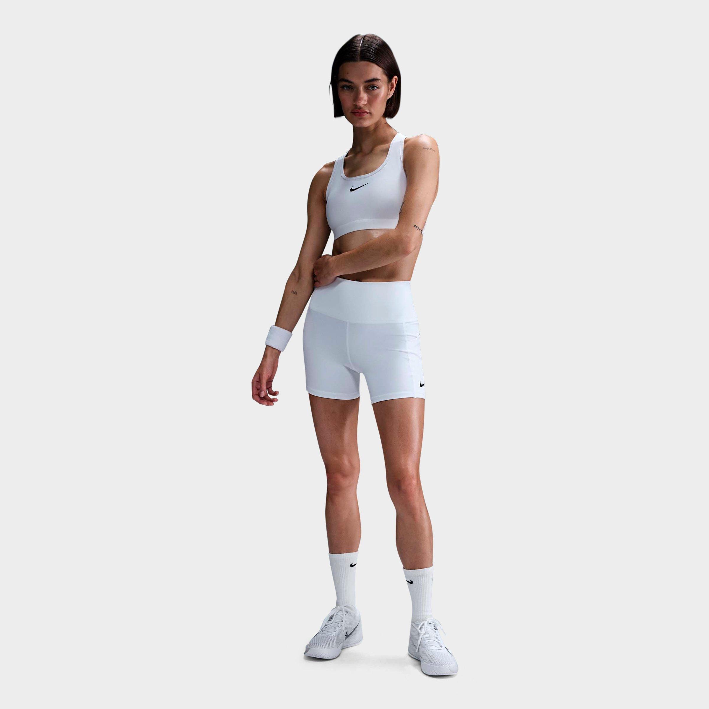Click here for Nike Womens Court Dri-FIT Tennis Shorts in White/B... prices