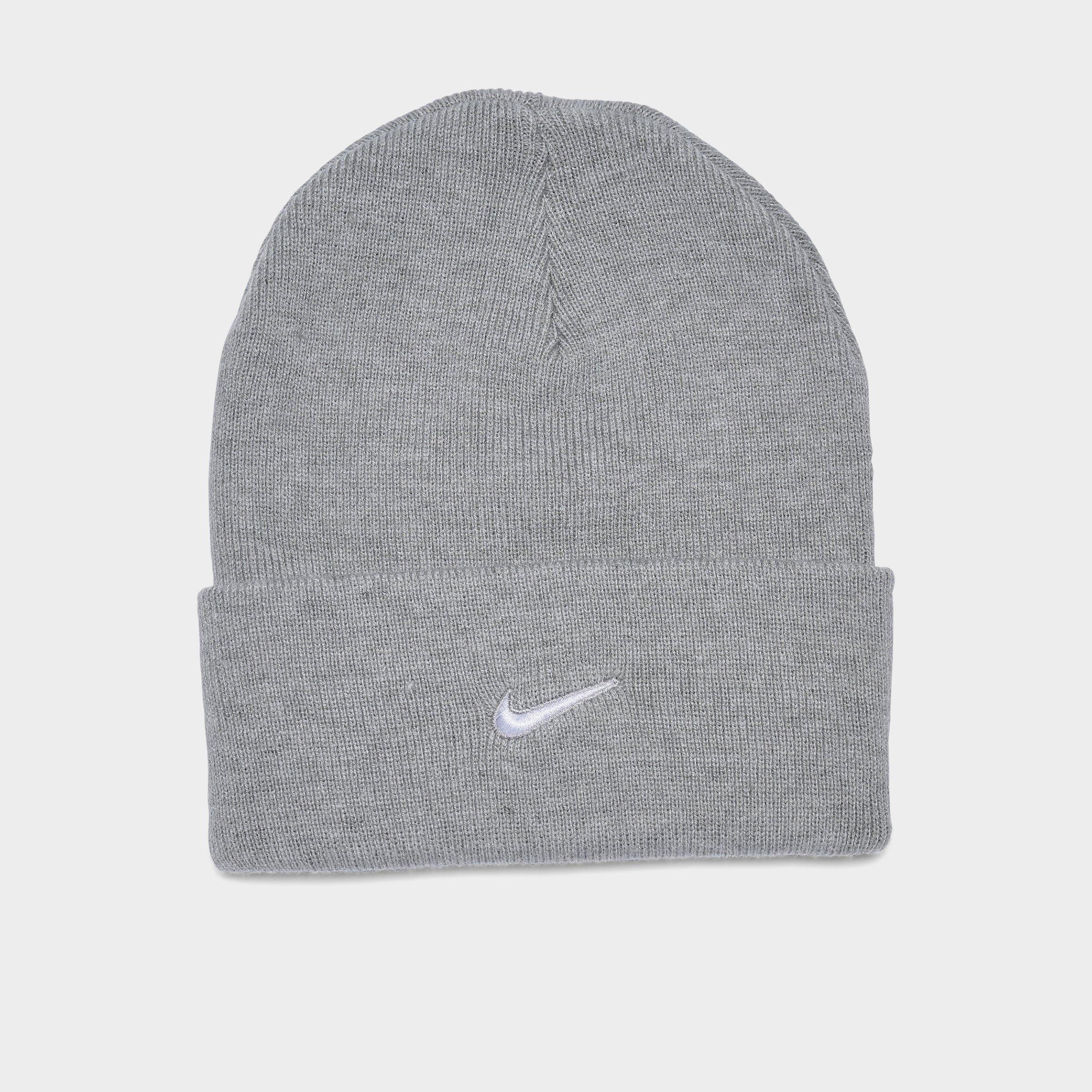 Click here for Nike Peak Swoosh Beanie Hat in Dark Grey Heather/W... prices