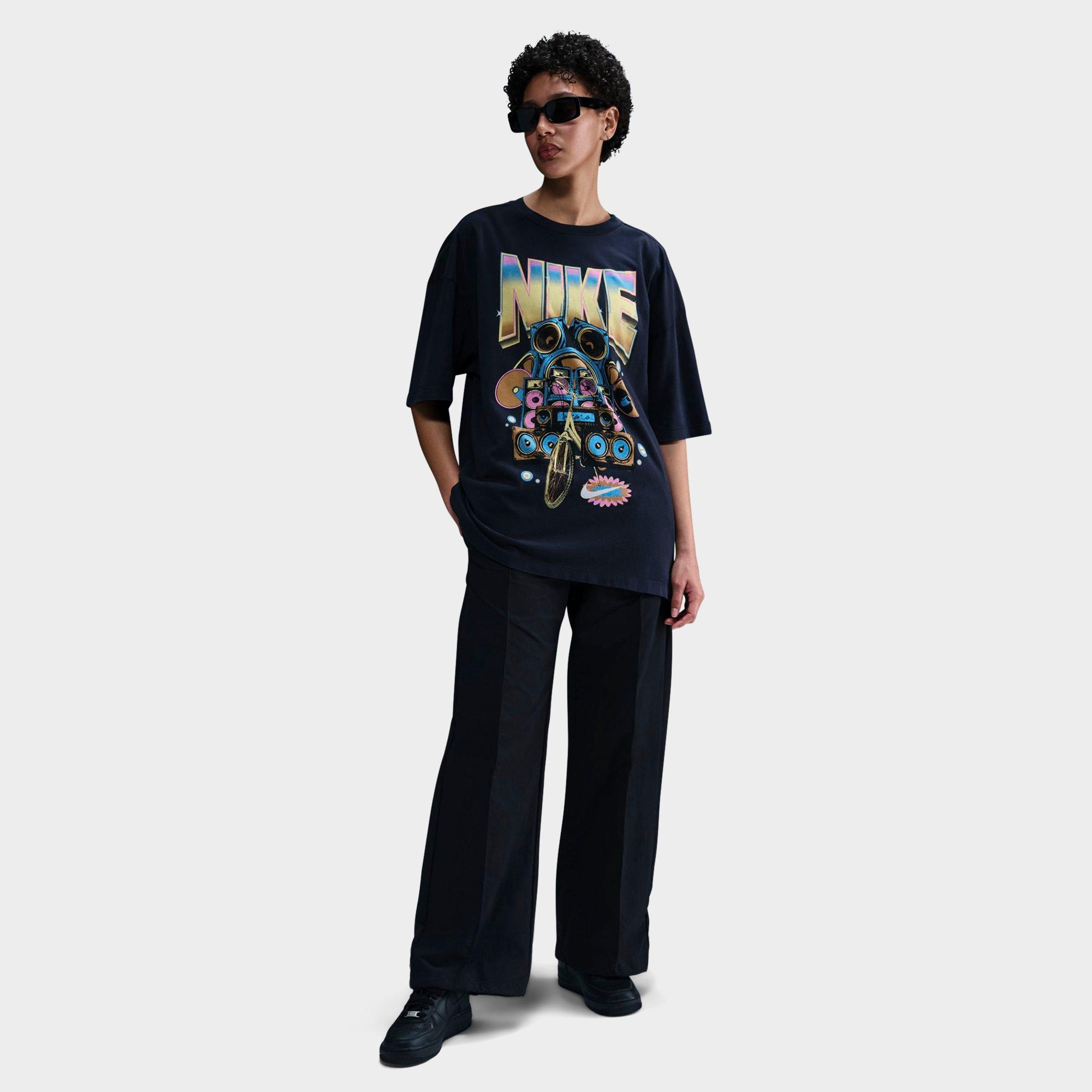 Click here for Nike Womens Sportswear Oversized Graphic T-Shirt i... prices