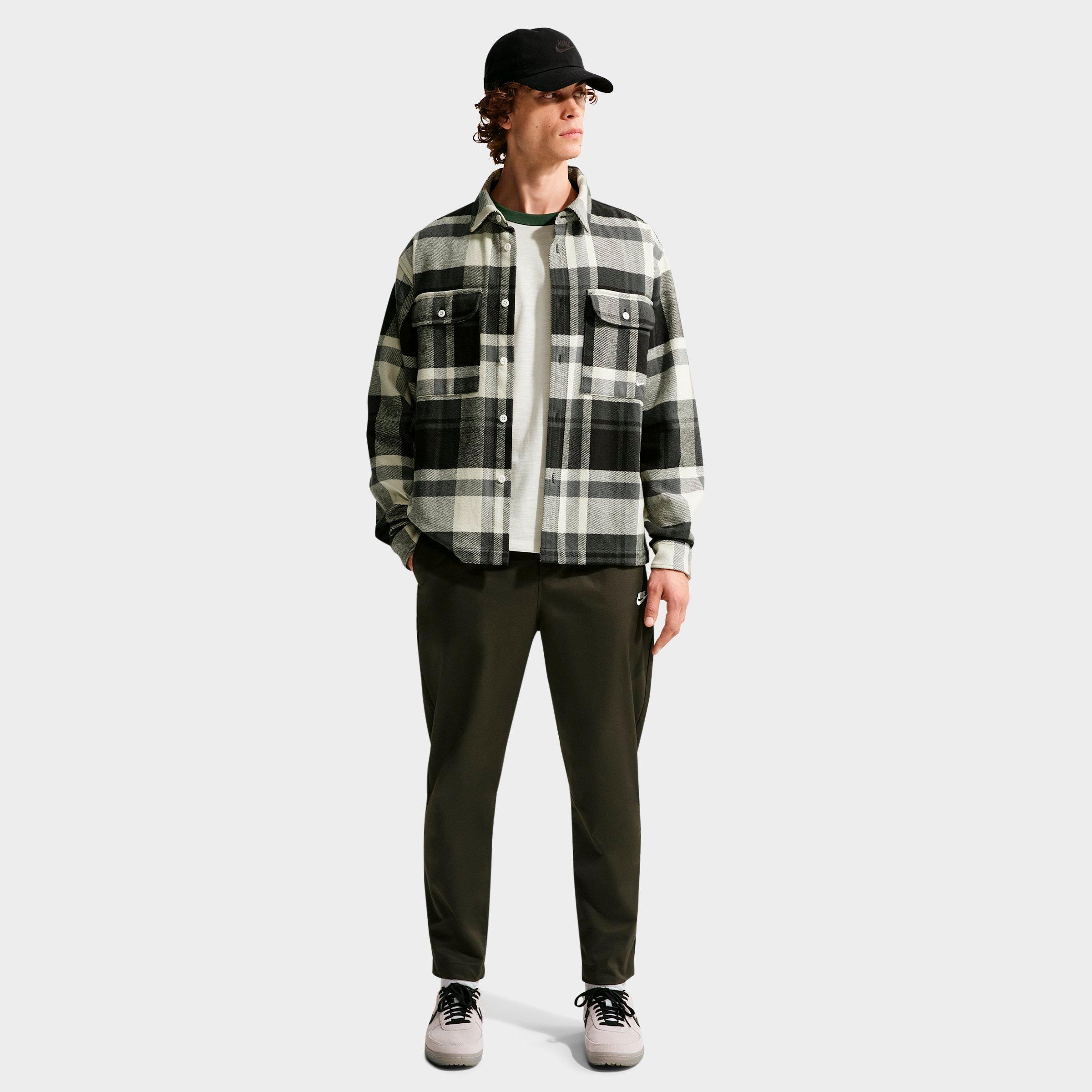 Click here for Nike Mens Club Woven Tapered Pants in Sequoia/Whit... prices
