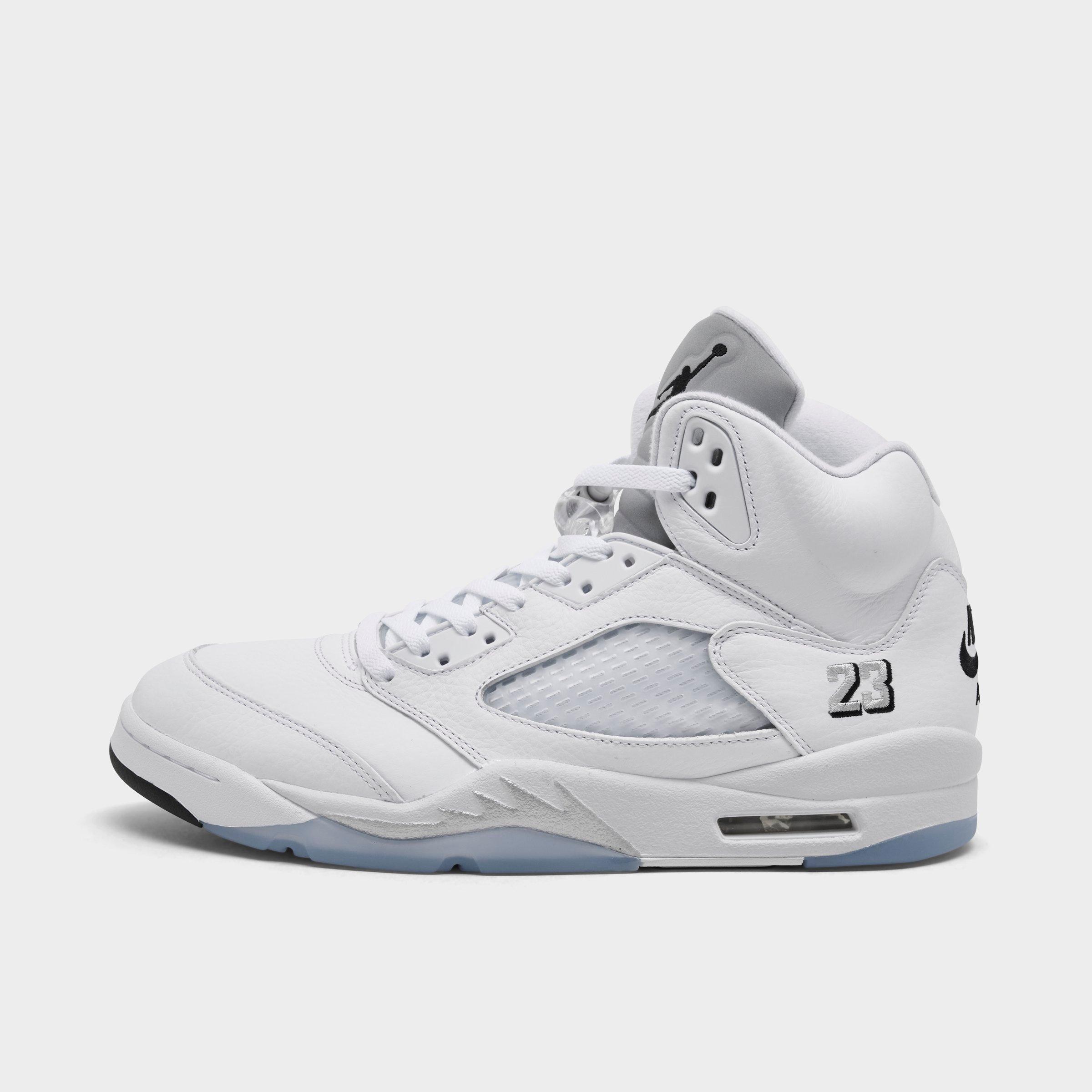 Click here for Jordan Mens Air Retro 5 Basketball Shoes in White/... prices