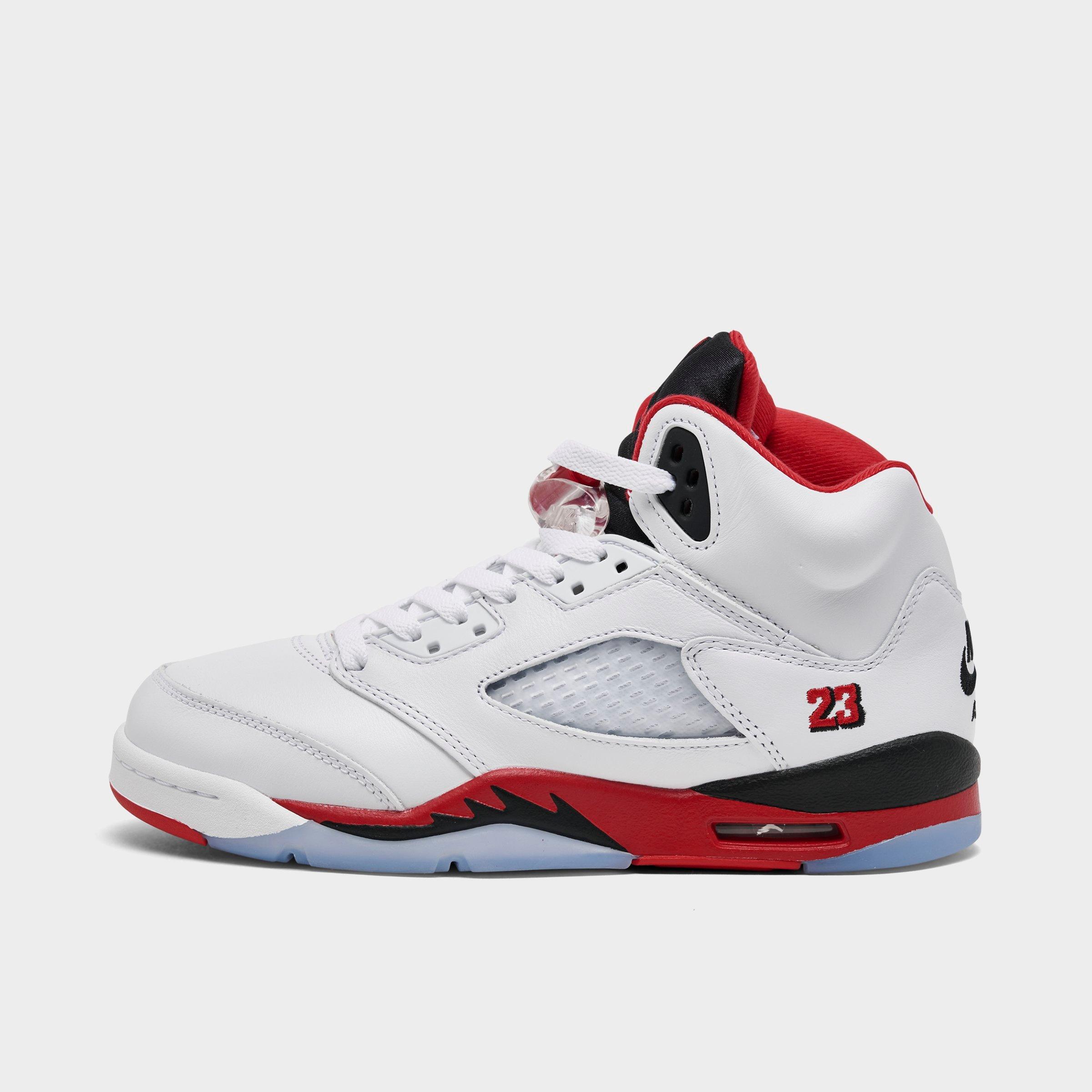 Click here for Jordan Big Kids Air Retro 5 Basketball Shoes in Wh... prices