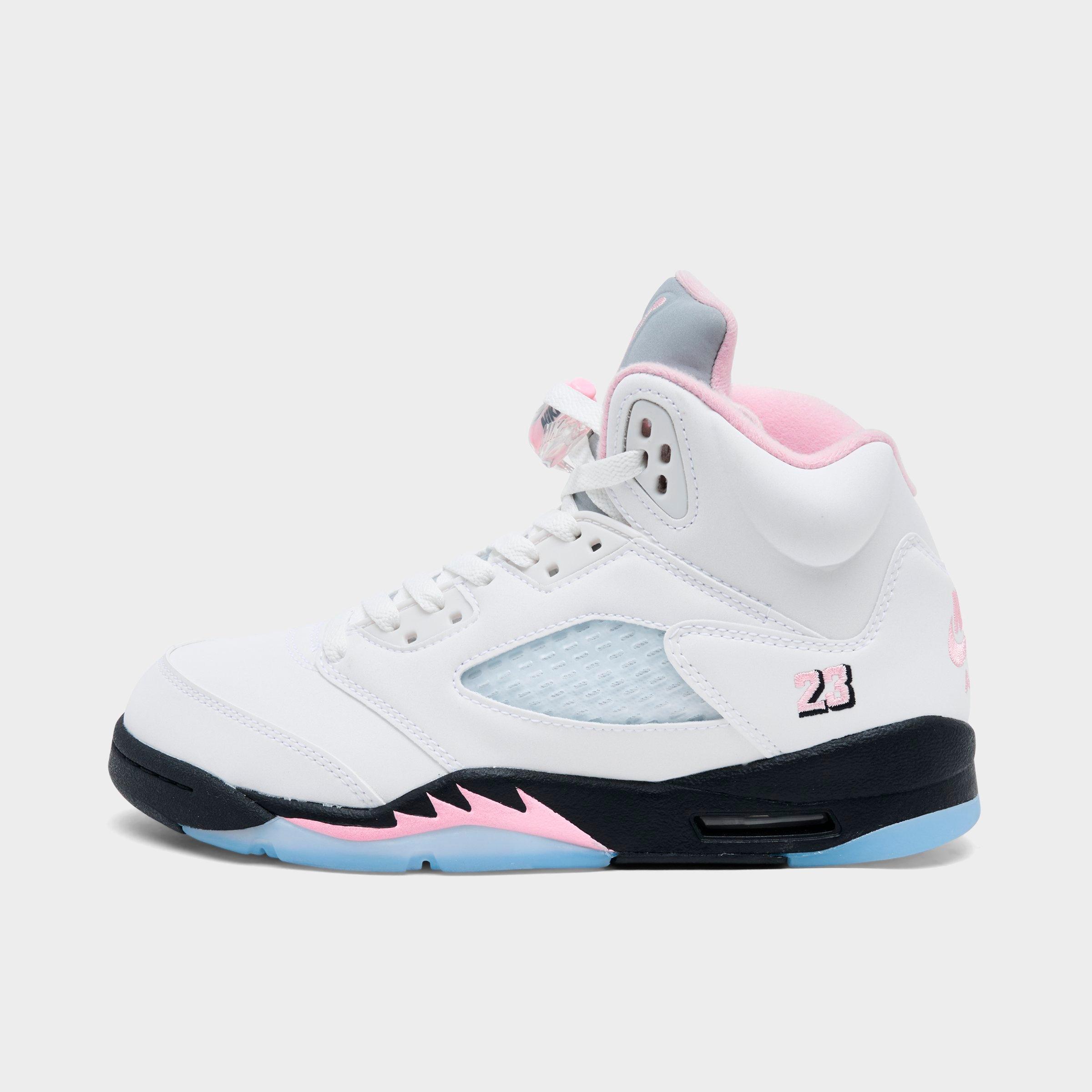 Click here for Jordan Big Kids Air Retro 5 Basketball Shoes in Wh... prices