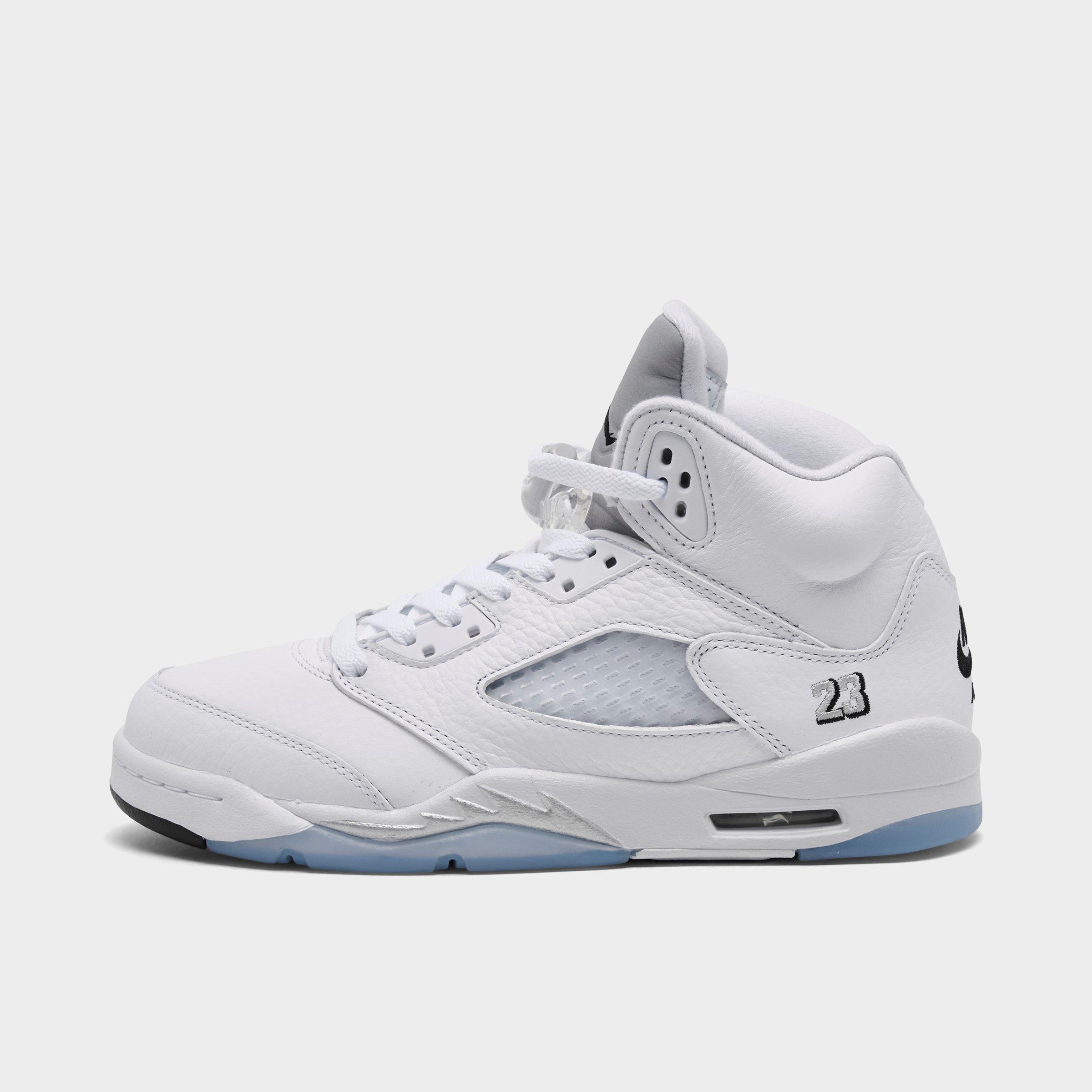 Click here for Jordan Big Kids Air Retro 5 Basketball Shoes in Wh... prices