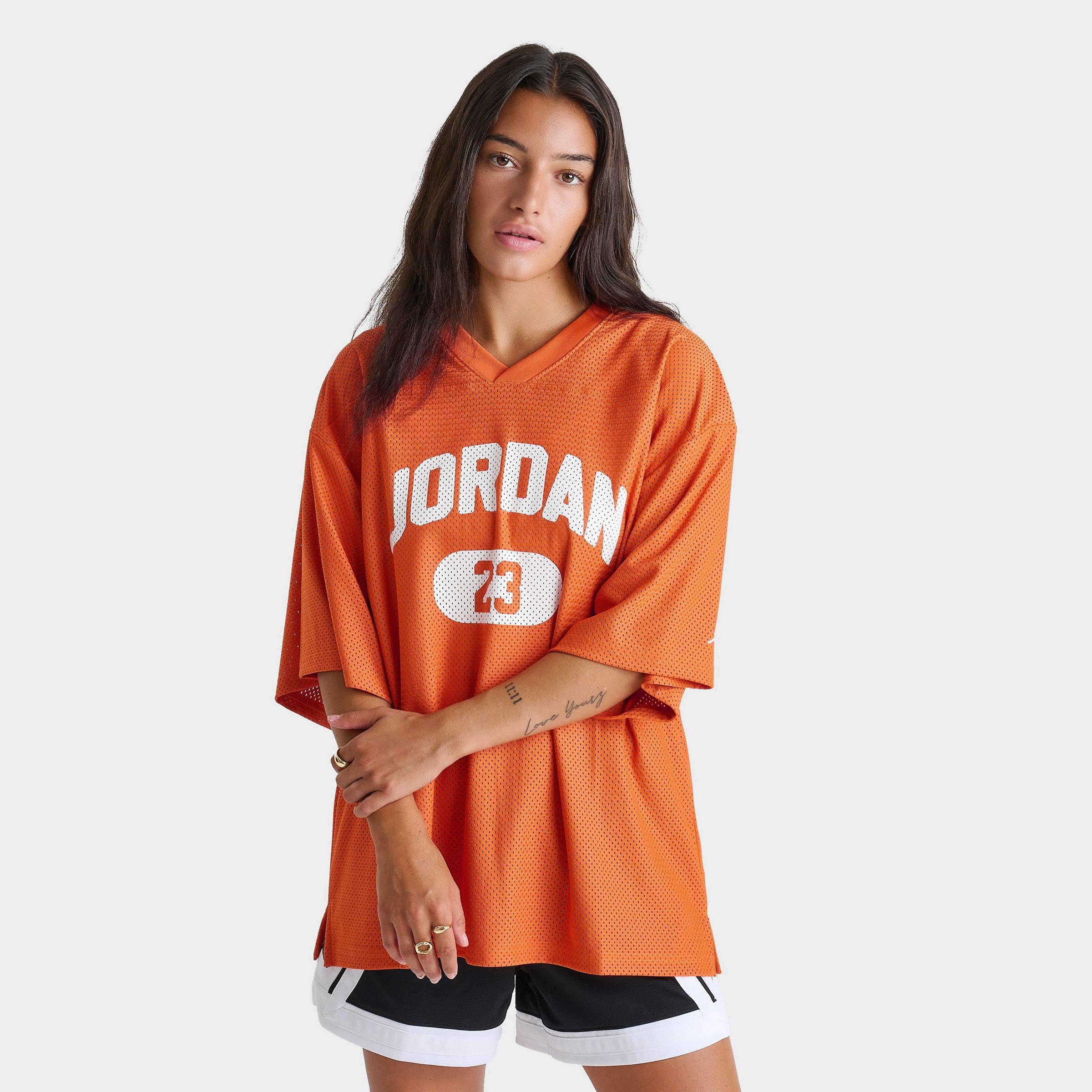 Click here for Jordan Womens Brooklyn Mesh Jersey in Starfish/Whi... prices