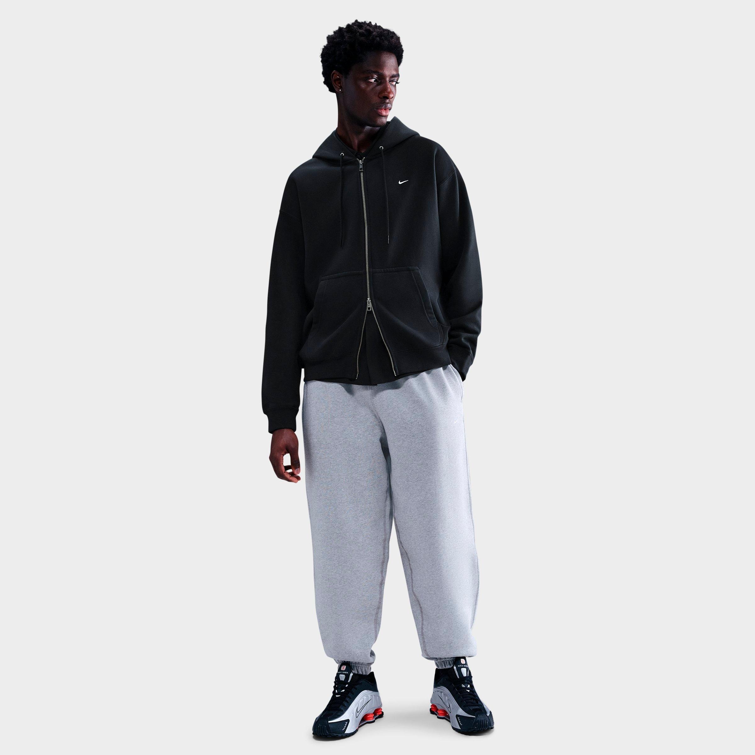 Click here for Nike Mens Solo Swoosh Fleece Full-Zip Hoodie in Bl... prices