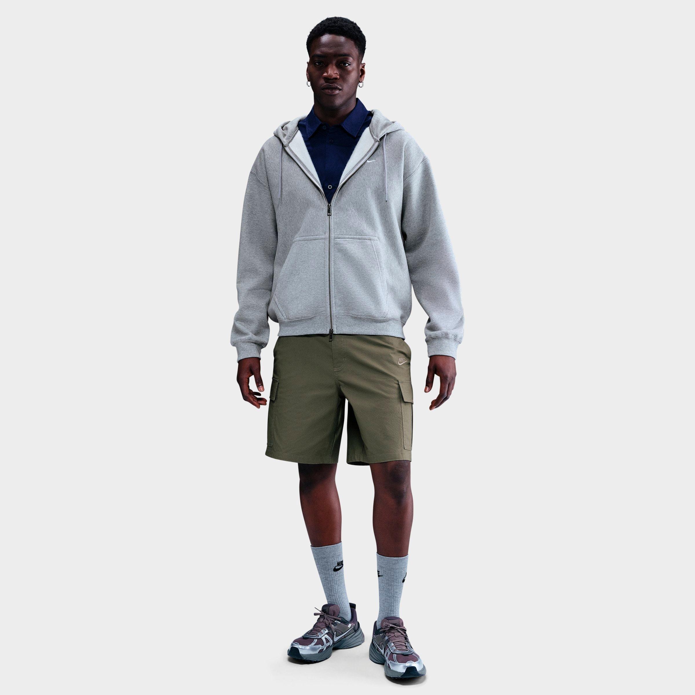 Click here for Nike Mens Solo Swoosh Fleece Full-Zip Hoodie in Da... prices