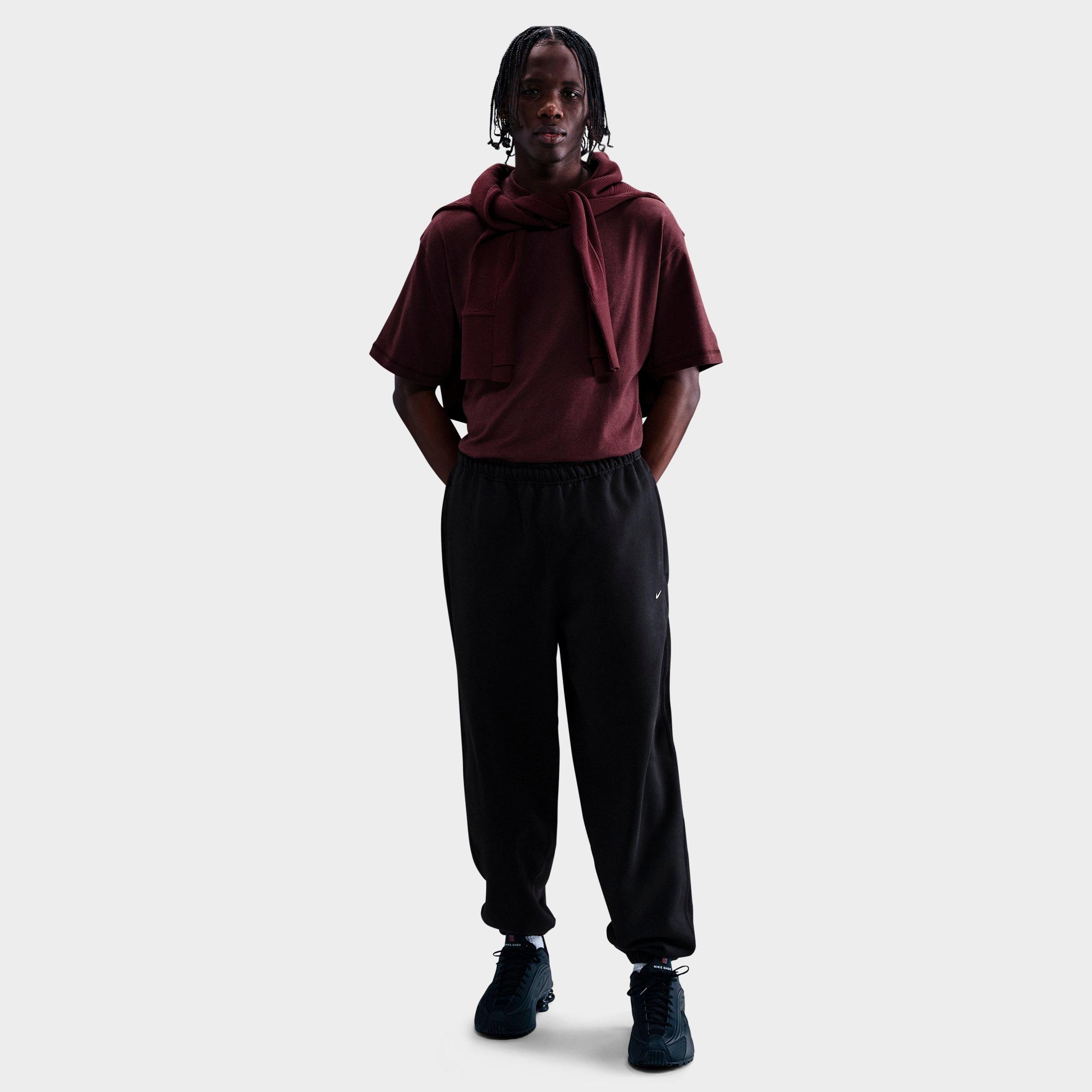 Click here for Nike Mens Solo Swoosh Cuffed Fleece Pants in Black... prices