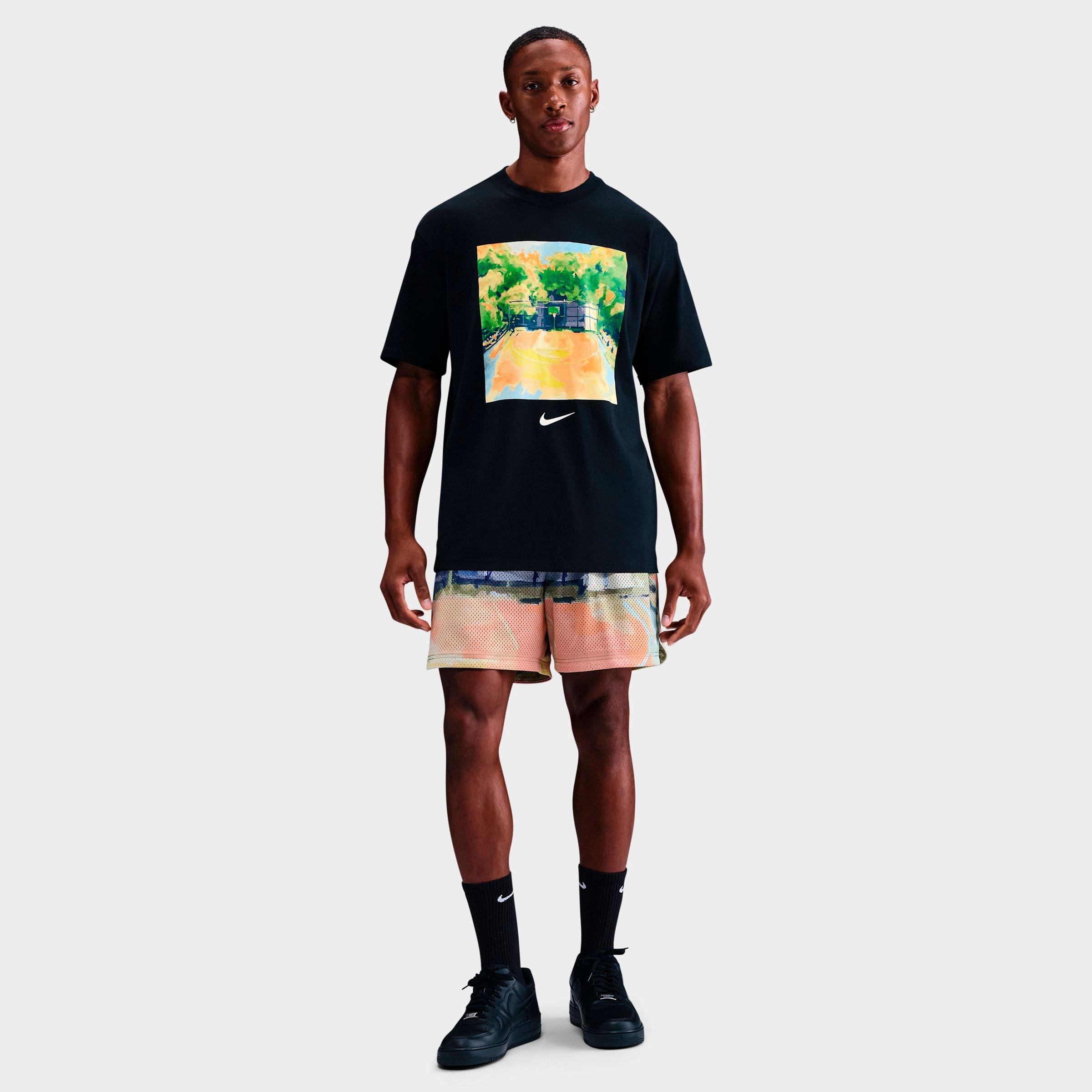 Click here for Nike Mens Sportswear Hoop Art Graphic T-Shirt in B... prices