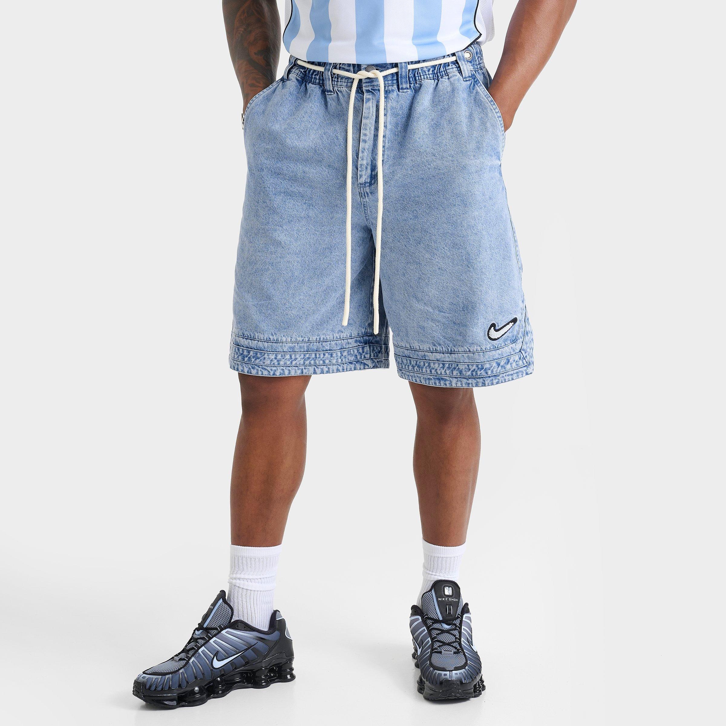 Click here for Nike Mens Force Denim Basketball Shorts in Blue Gr... prices