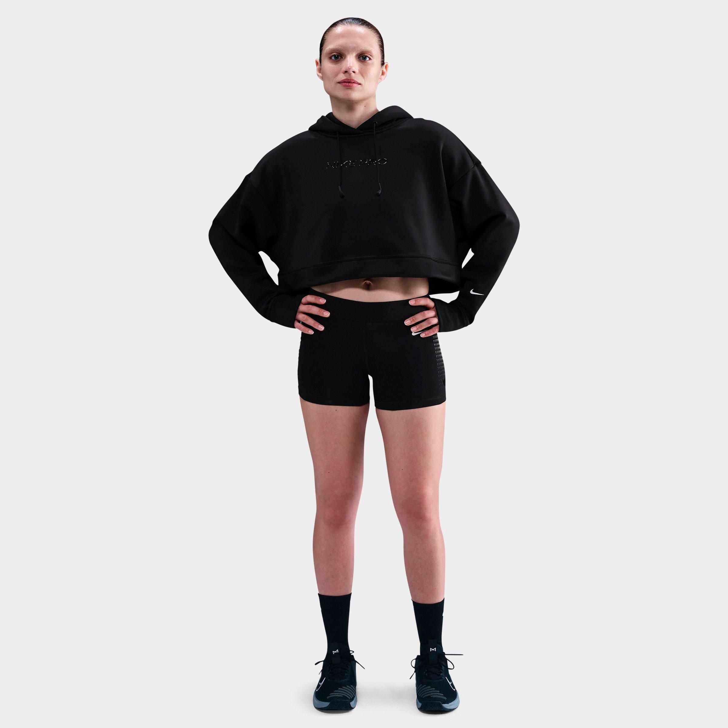 Click here for Nike Womens Pro Therma-FIT Fleece Hoodie in Black/... prices