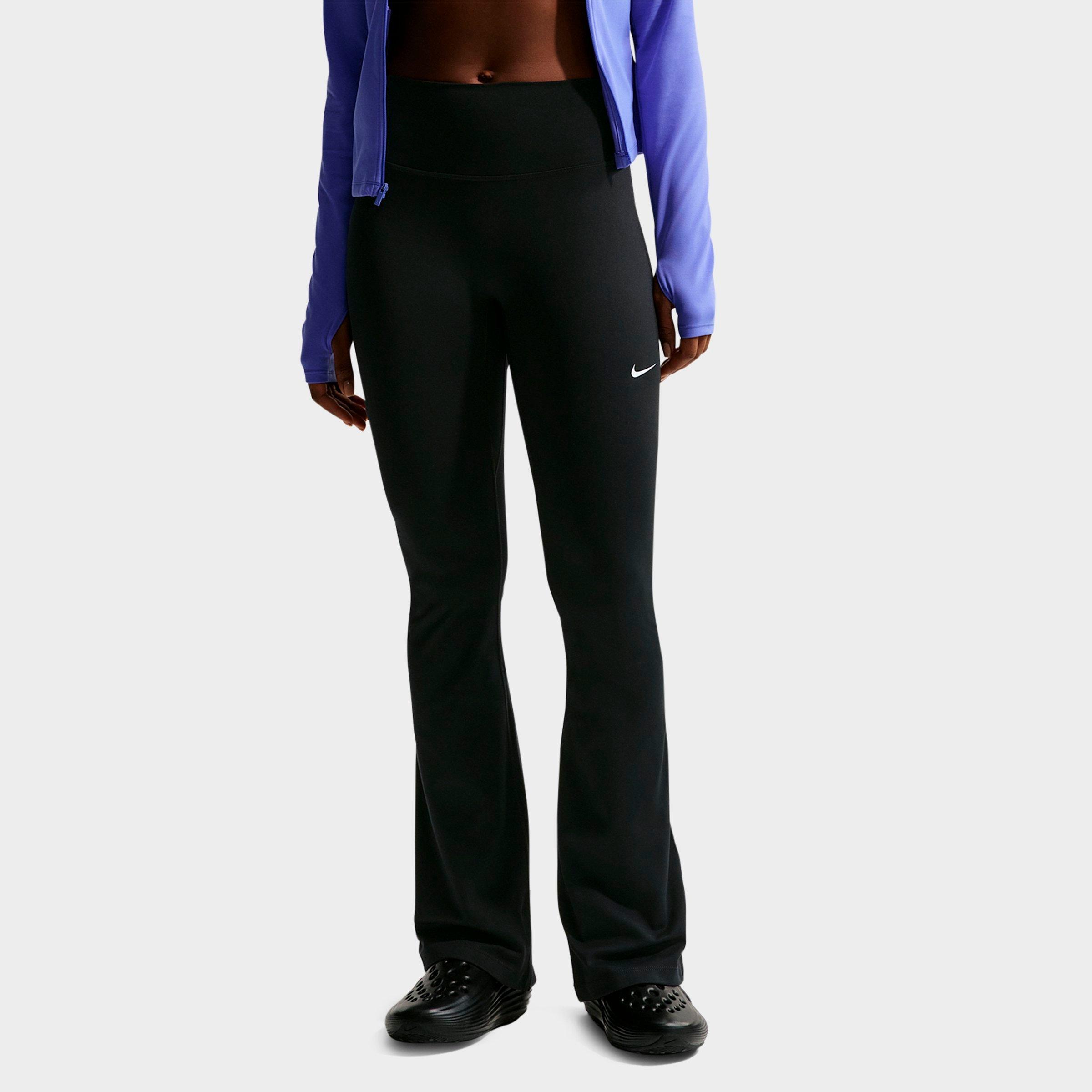 Click here for Nike Womens High-Waisted Flared Leggings - Black/W... prices