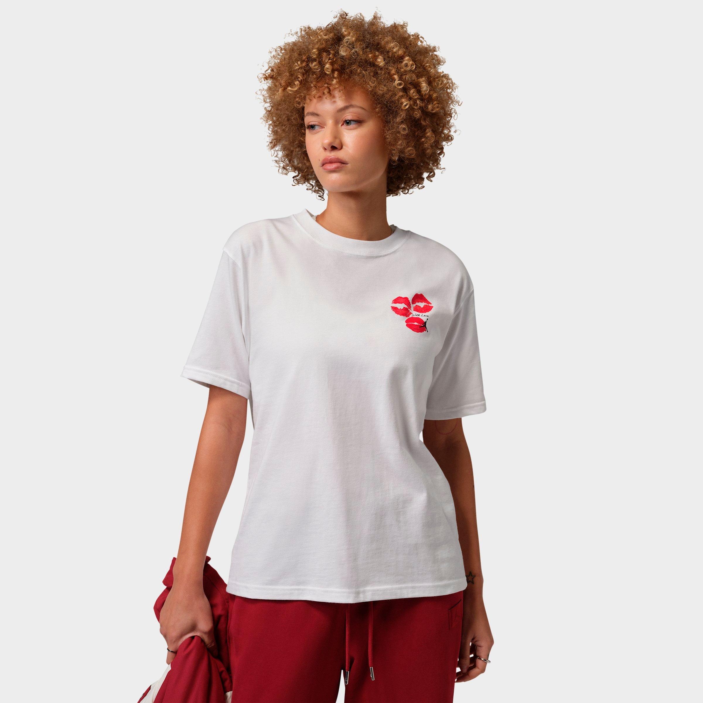 Click here for Jordan Womens Flight Kiss Graphic T-Shirt in White... prices