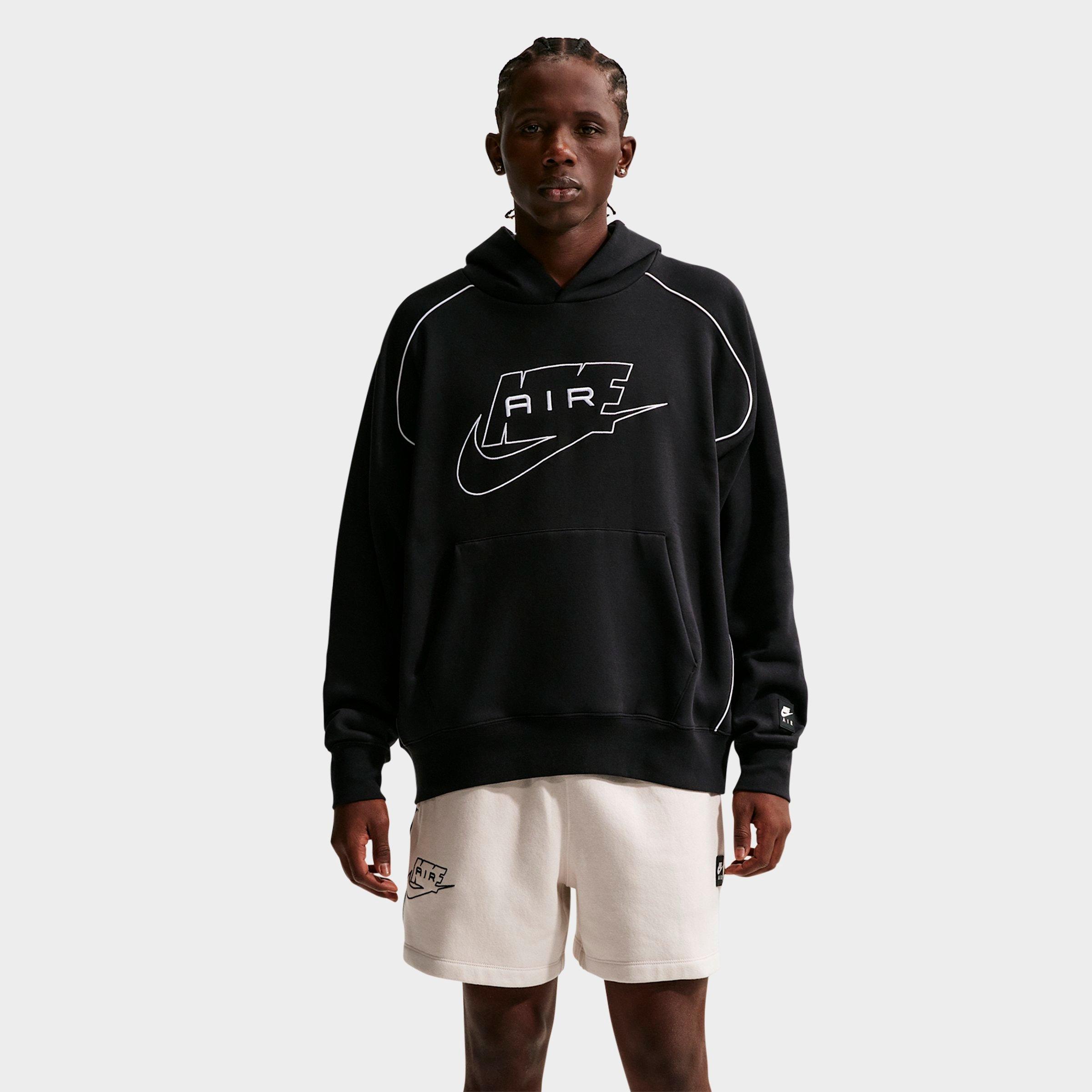 Click here for Nike Mens Air Fleece Pullover Hoodie in Black/Whit... prices