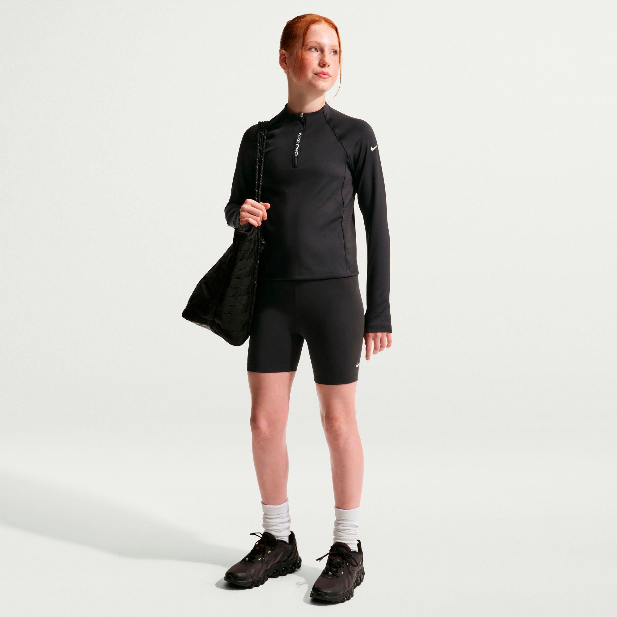 Click here for Nike Big Kids Girls Pro Dri-FIT Long Sleeve Half-Z... prices