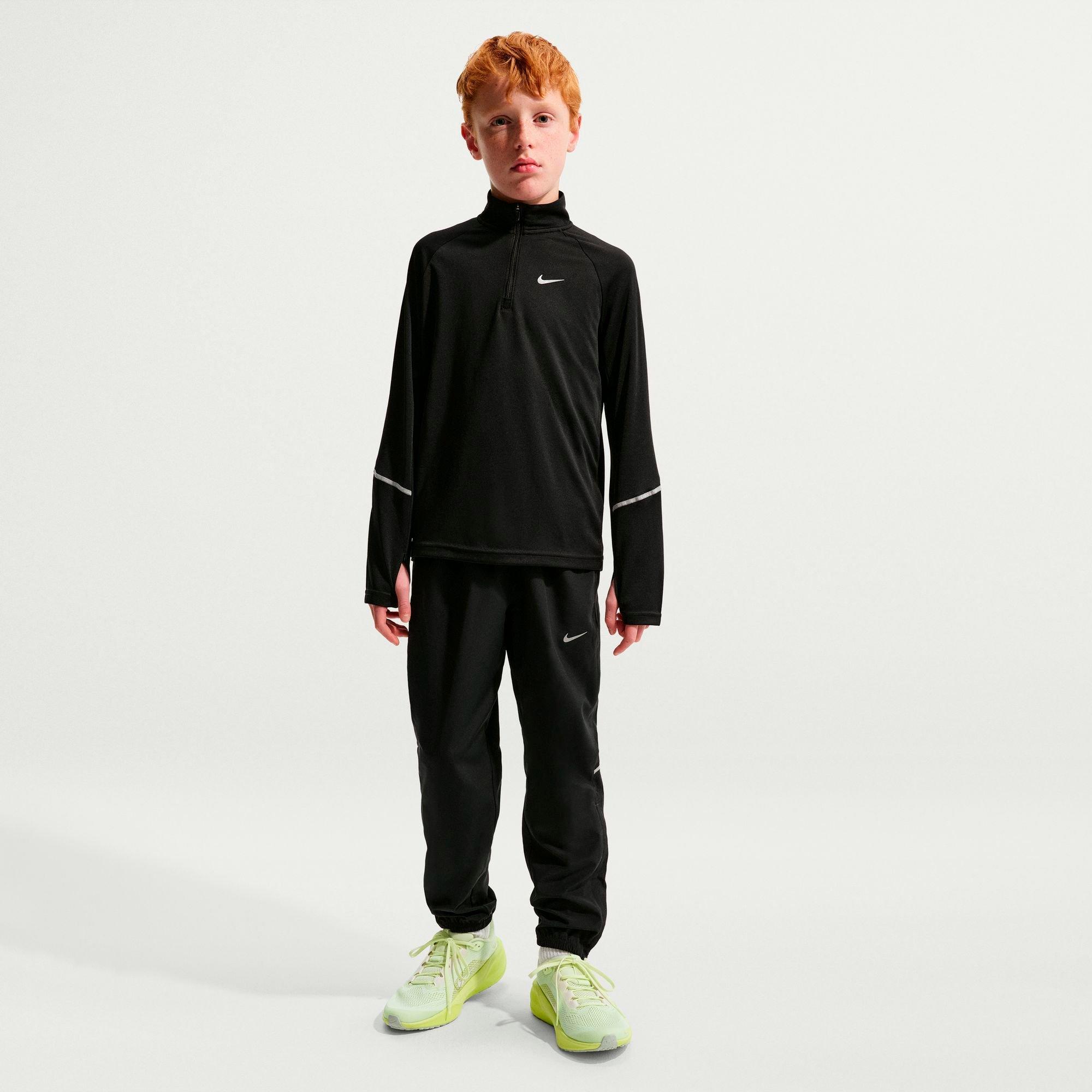 Click here for Nike Big Kids Miler Dri-FIT Woven Pants in Black S... prices