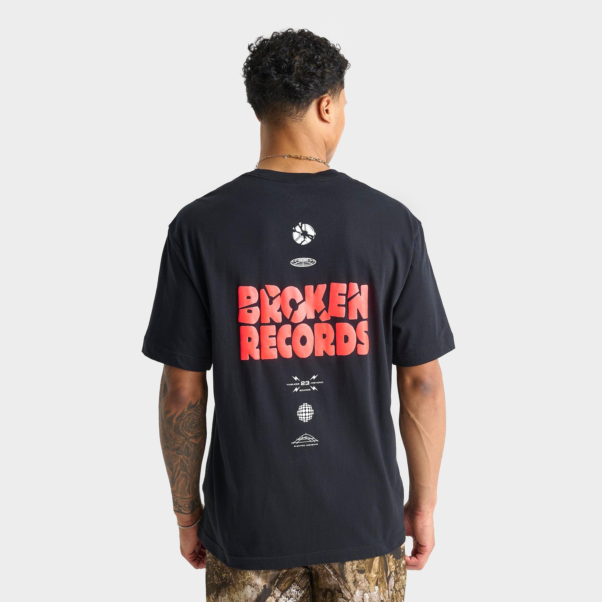 Click here for Jordan Mens Broken Records Graphic T-Shirt in Blac... prices