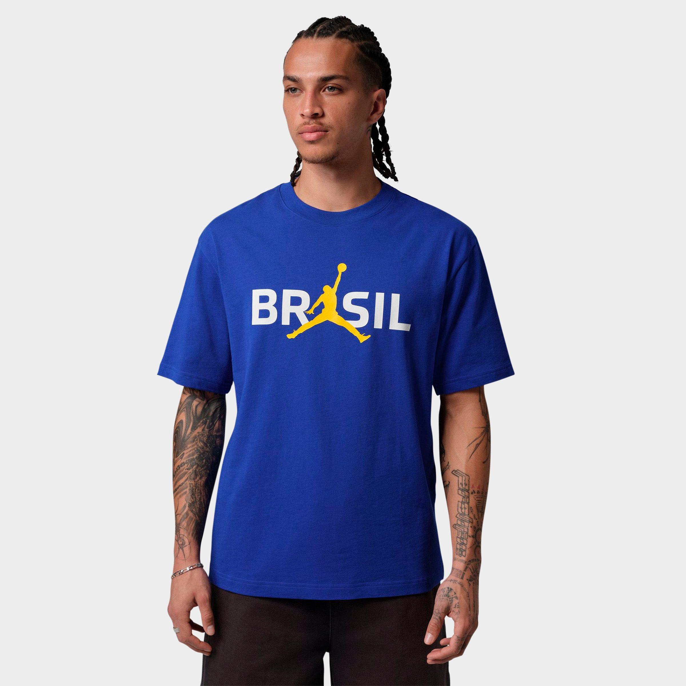 Click here for Jordan Mens 85 Brazil Logo T-Shirt in Old Royal Si... prices