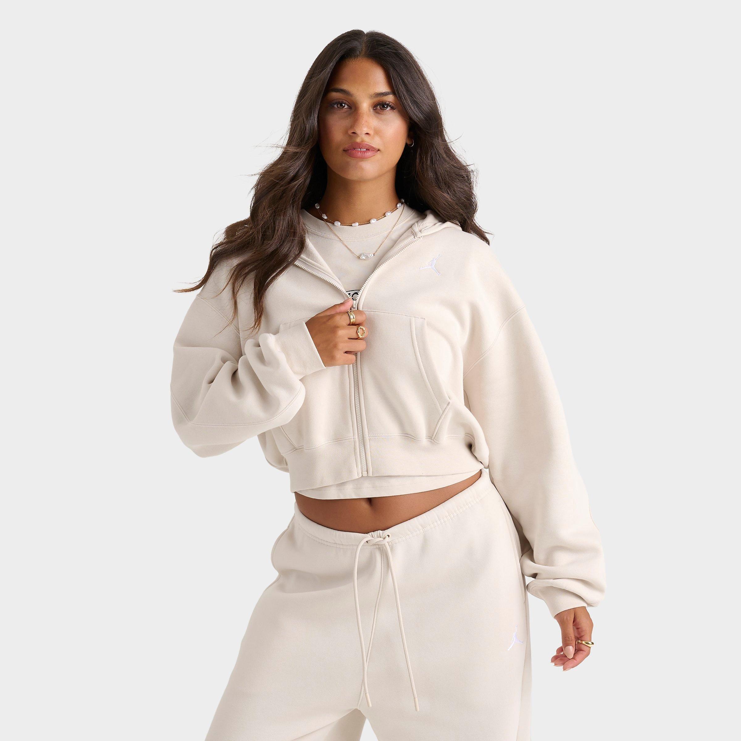 Click here for Jordan Womens Brooklyn Fleece Cropped Full-Zip Hoo... prices