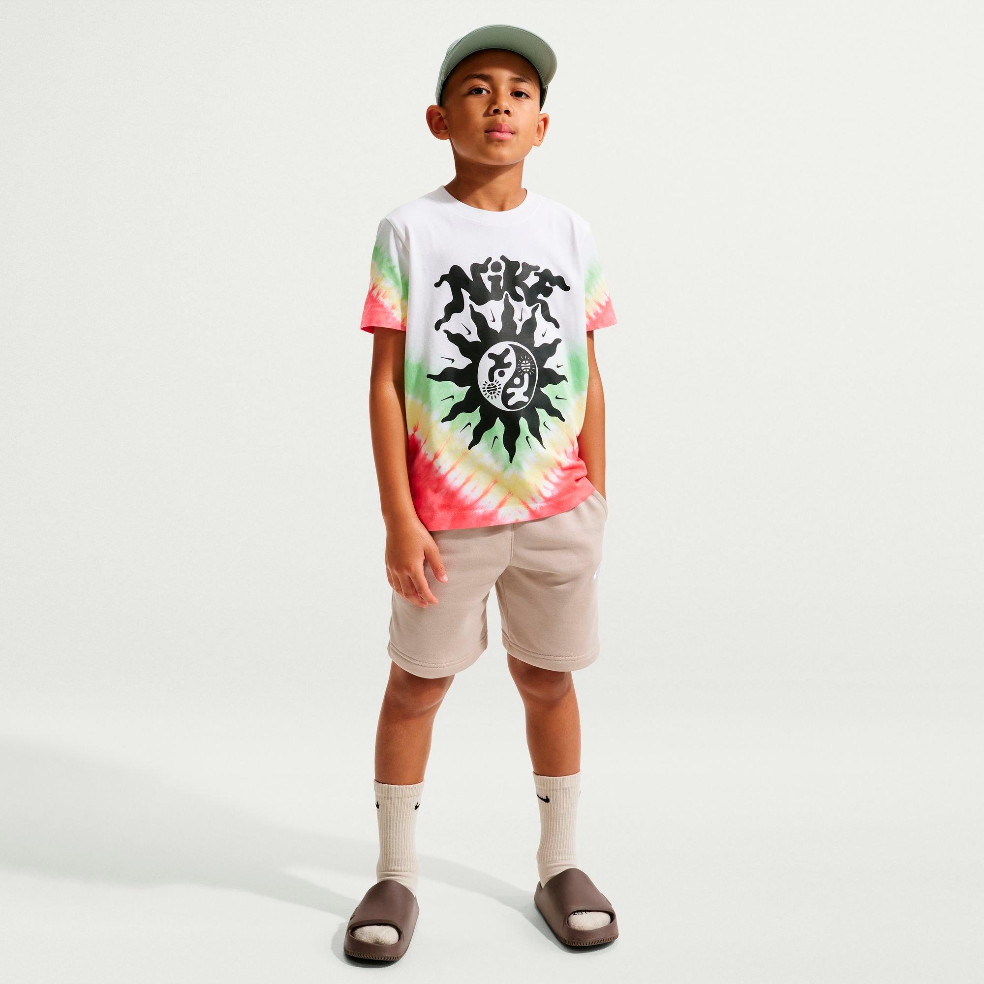 Click here for Nike Big Kids Basketball T-Shirt in White/Mean Gre... prices
