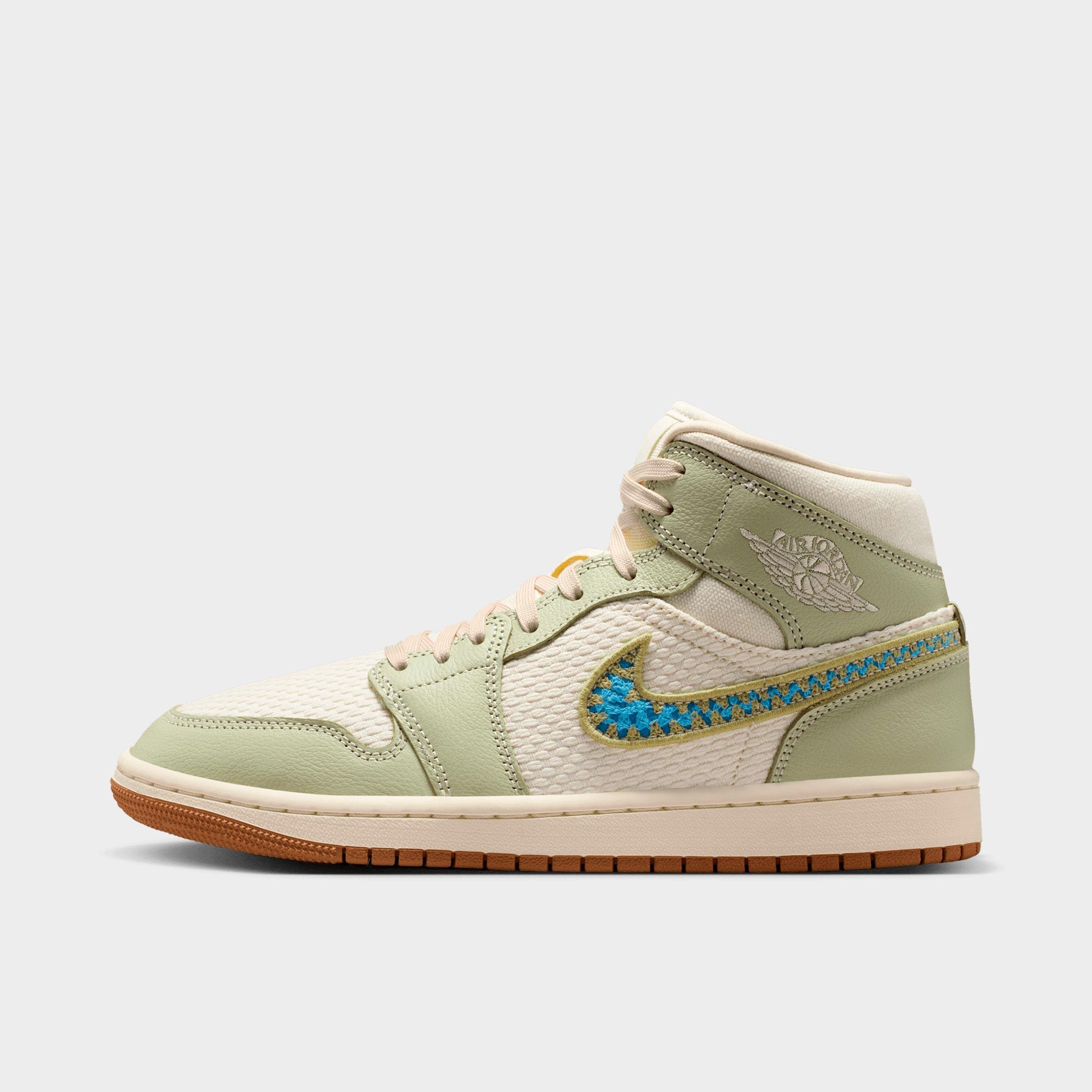 Click here for Womens Air Jordan 1 Mid SE Casual Shoes in Olive A... prices